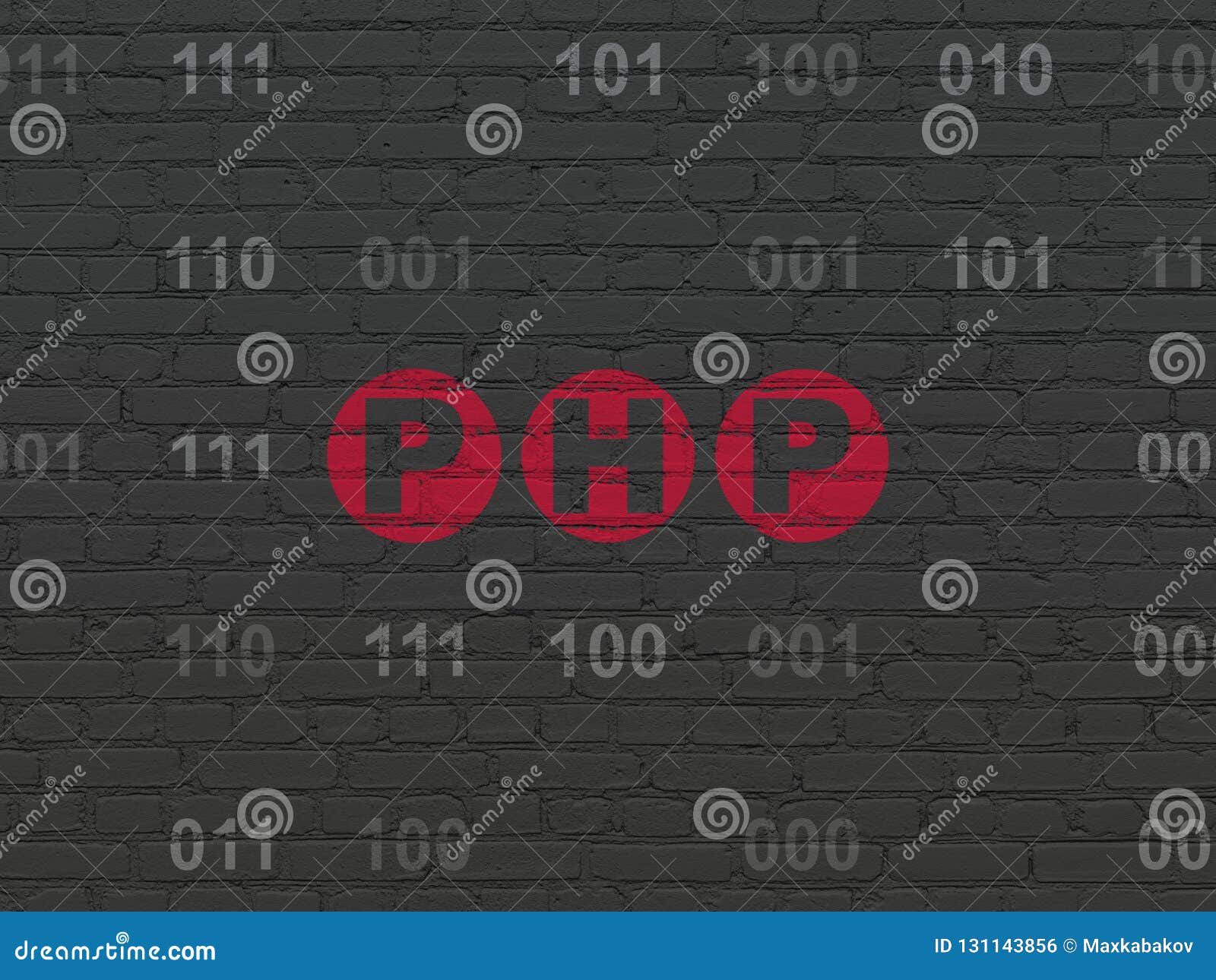Programming Concept: Word Php on Wall Background Stock Illustration ...