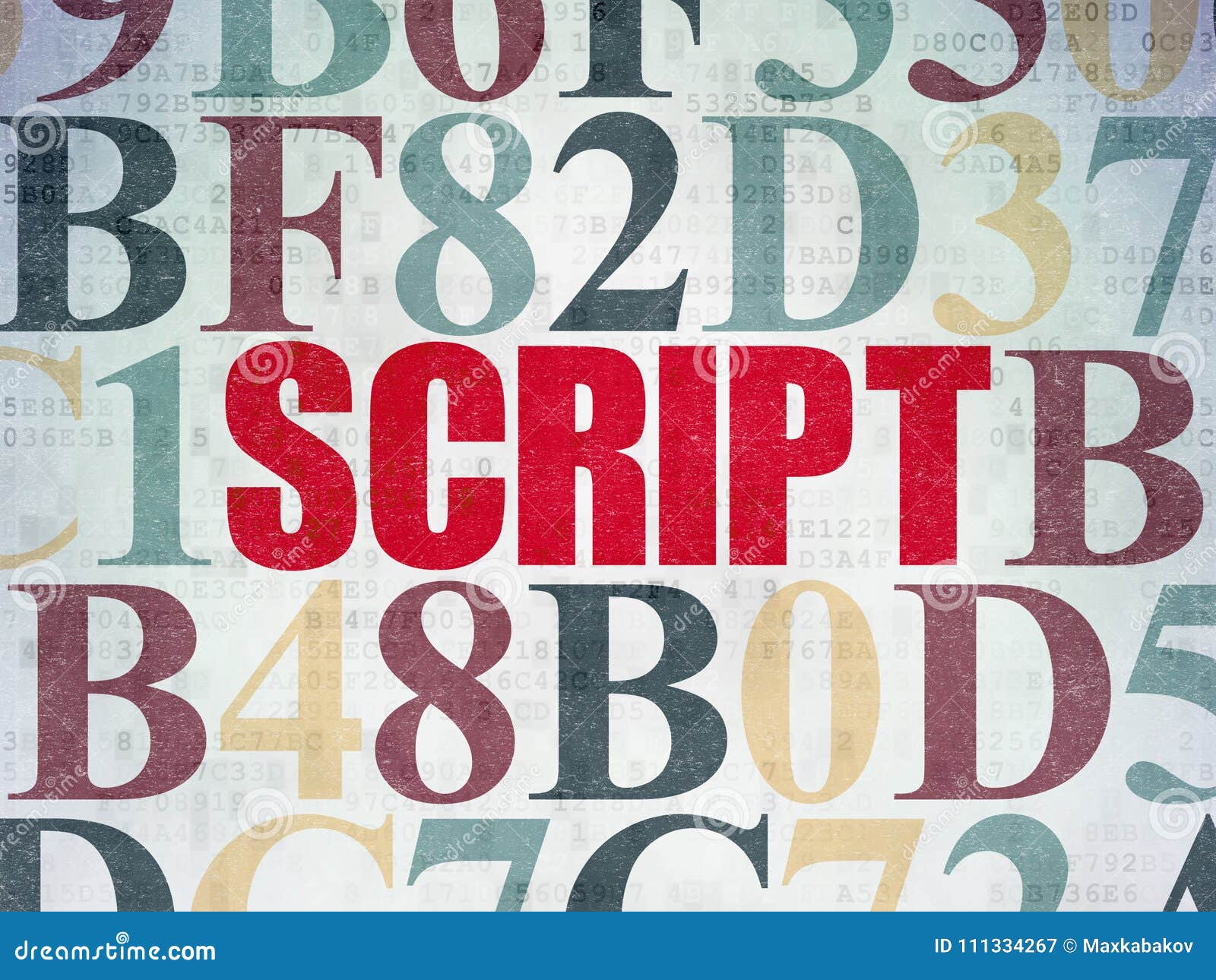 Programming Concept: Script on Digital Data Paper Background Stock ...