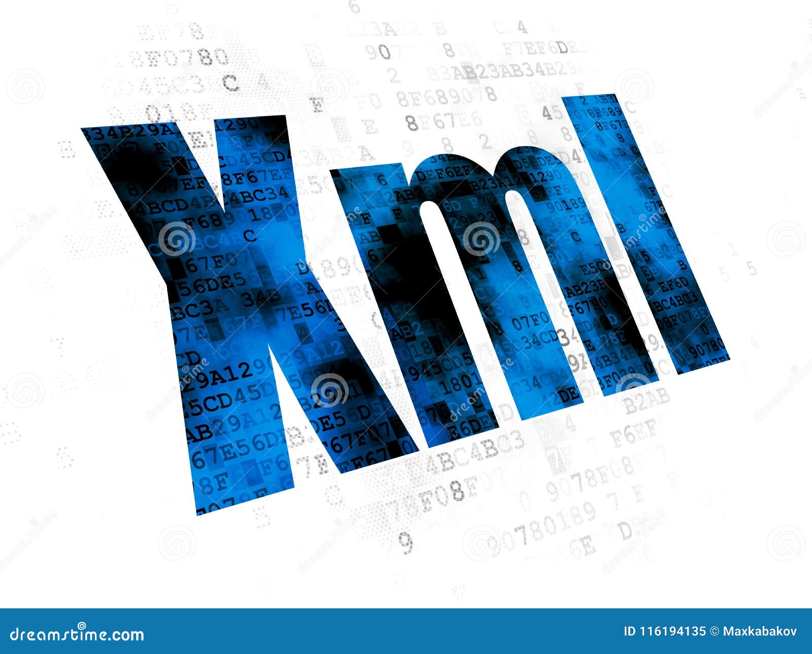 Programming Concept: Xml on Digital Background Stock Illustration - Illustration of development ...