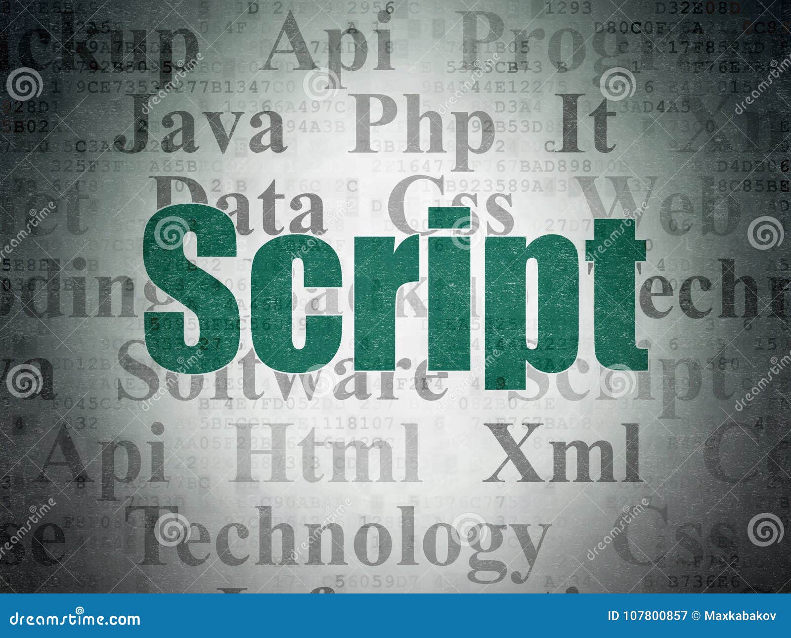 Programming Concept: Script On Digital Data Paper Background Stock ...