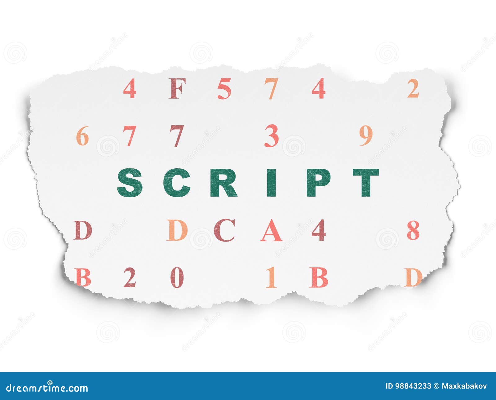 Programming Concept: Script on Torn Paper Background Stock Illustration - Illustration of ...