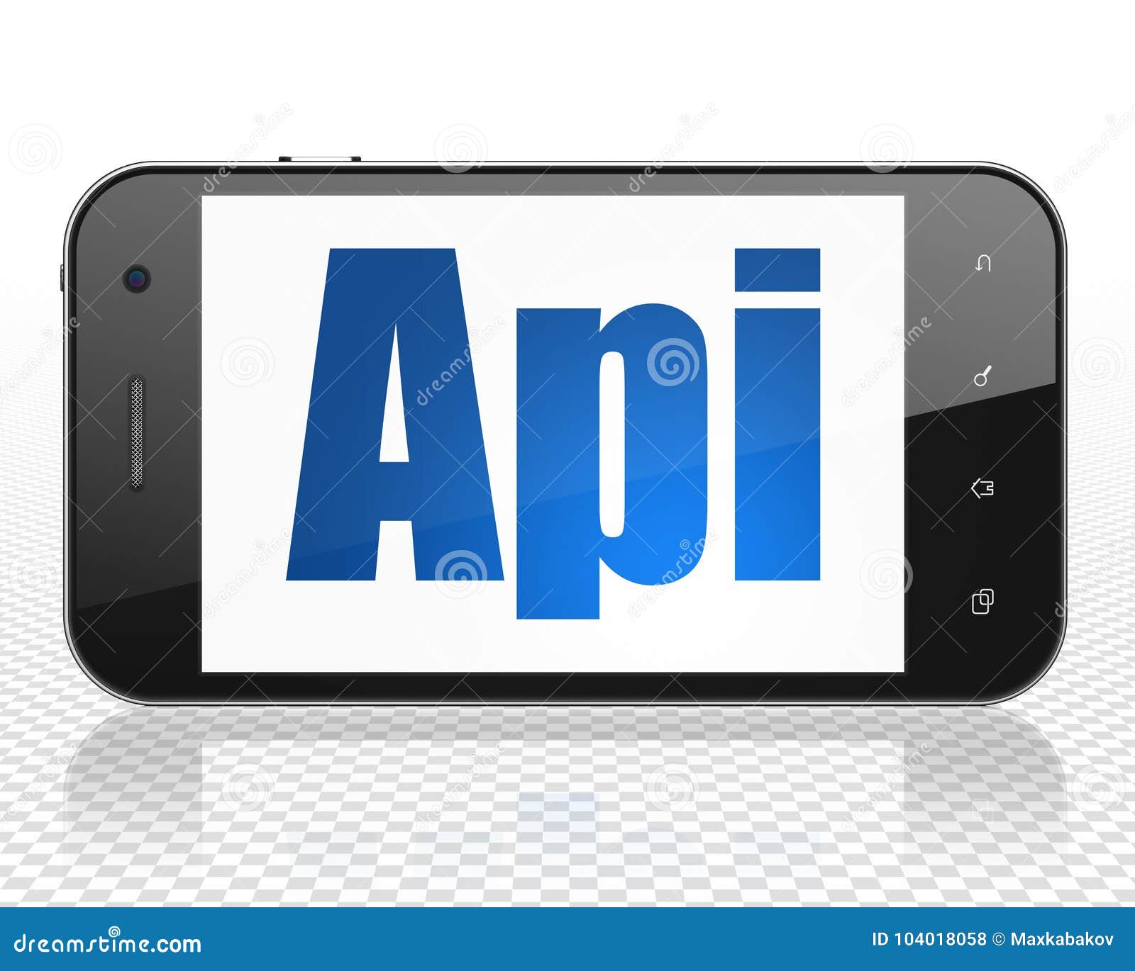 Programming Concept: Smartphone with Api on Display Stock Illustration ...