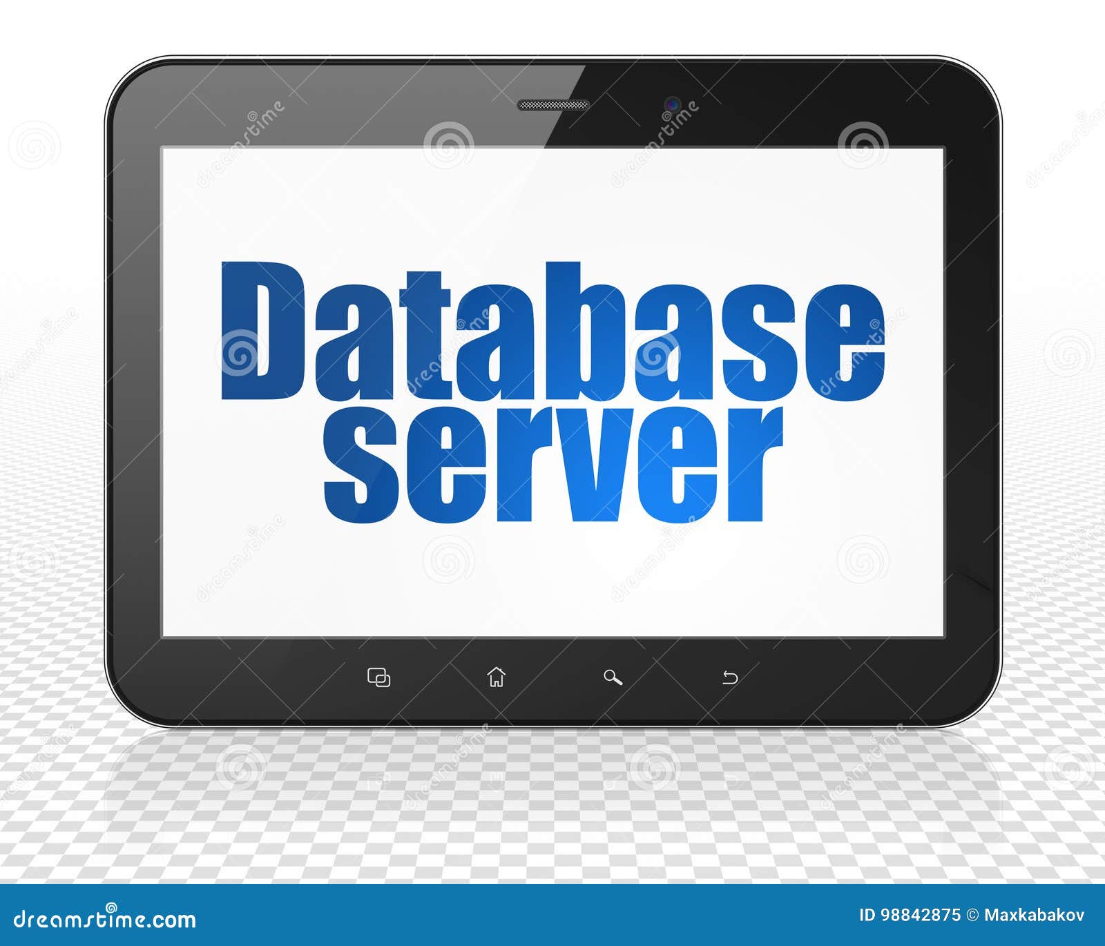 Programming Concept: Tablet Pc Computer with Database Server on Display ...