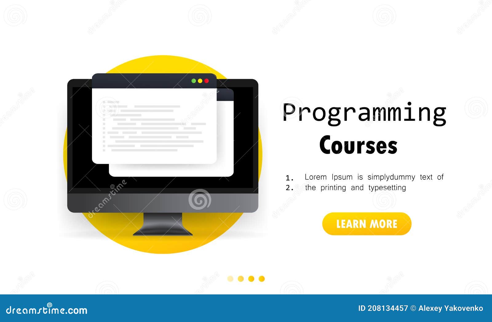 Programming Courses Illustration. Learning Coding on Computer. Cyber ...