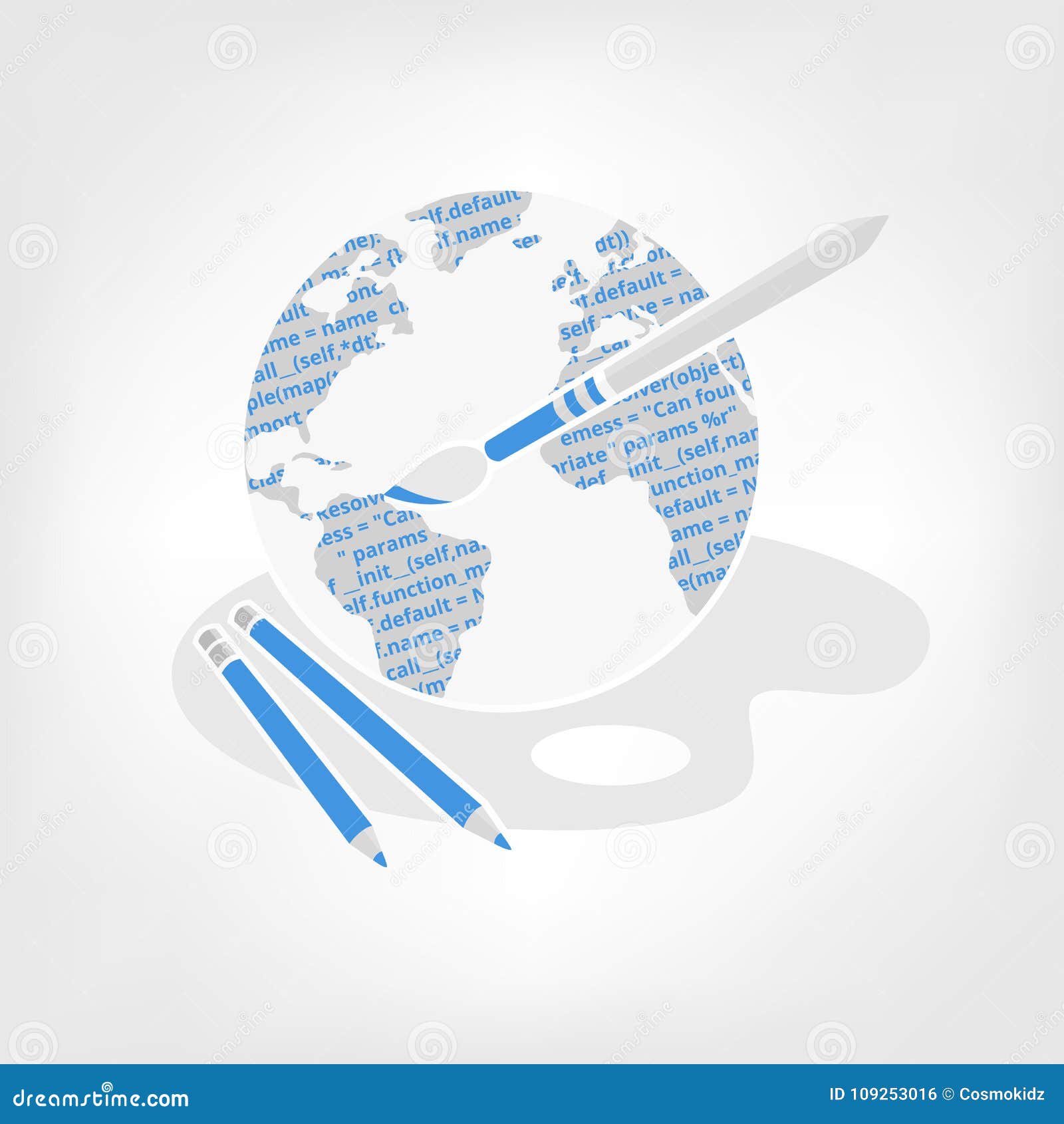Programming Create the World As Artist, it New Age Metaphor. Vector ...