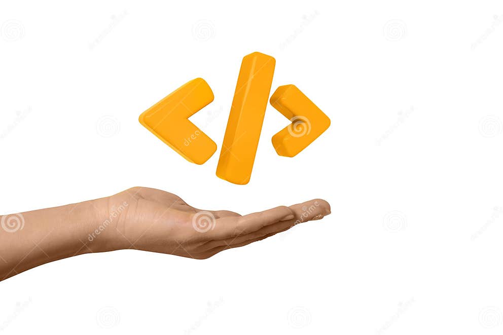 Programming 3d Render Code Icon. Stock Image - Image of background, propose: 283405863