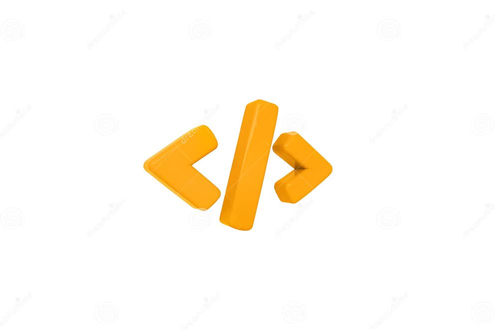 Programming 3d Render Code Icon. Programming Code Symbol Stock Photo ...