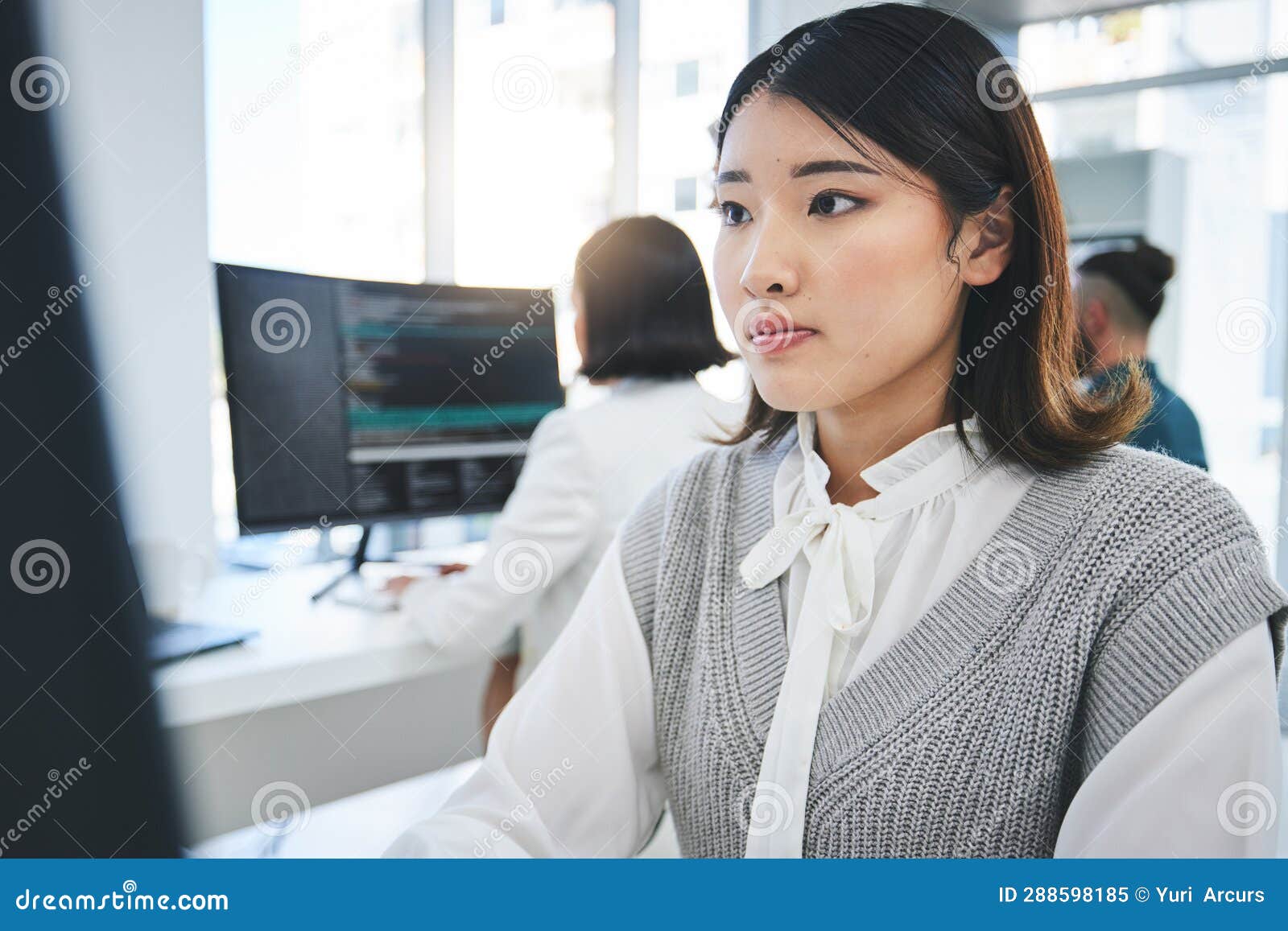 Programming, Developer and Computer with Business Woman in Office for ...