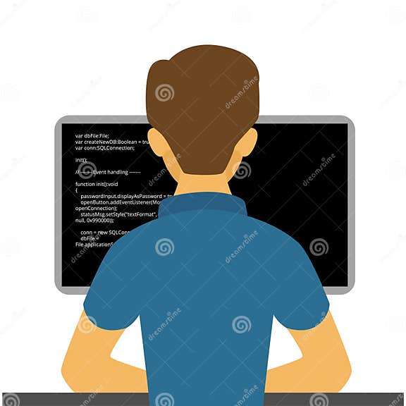 Programming Developer Young Code Geek Developing Programmer Character It Coding Freelancer