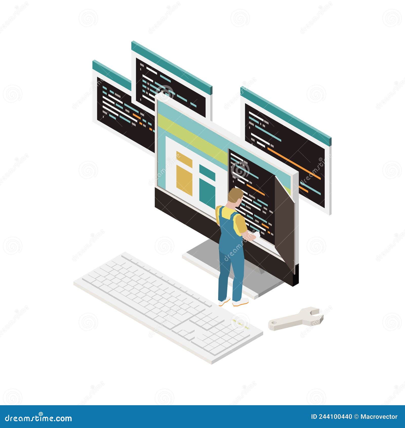 Computer Door Code Composition Stock Vector - Illustration of social ...