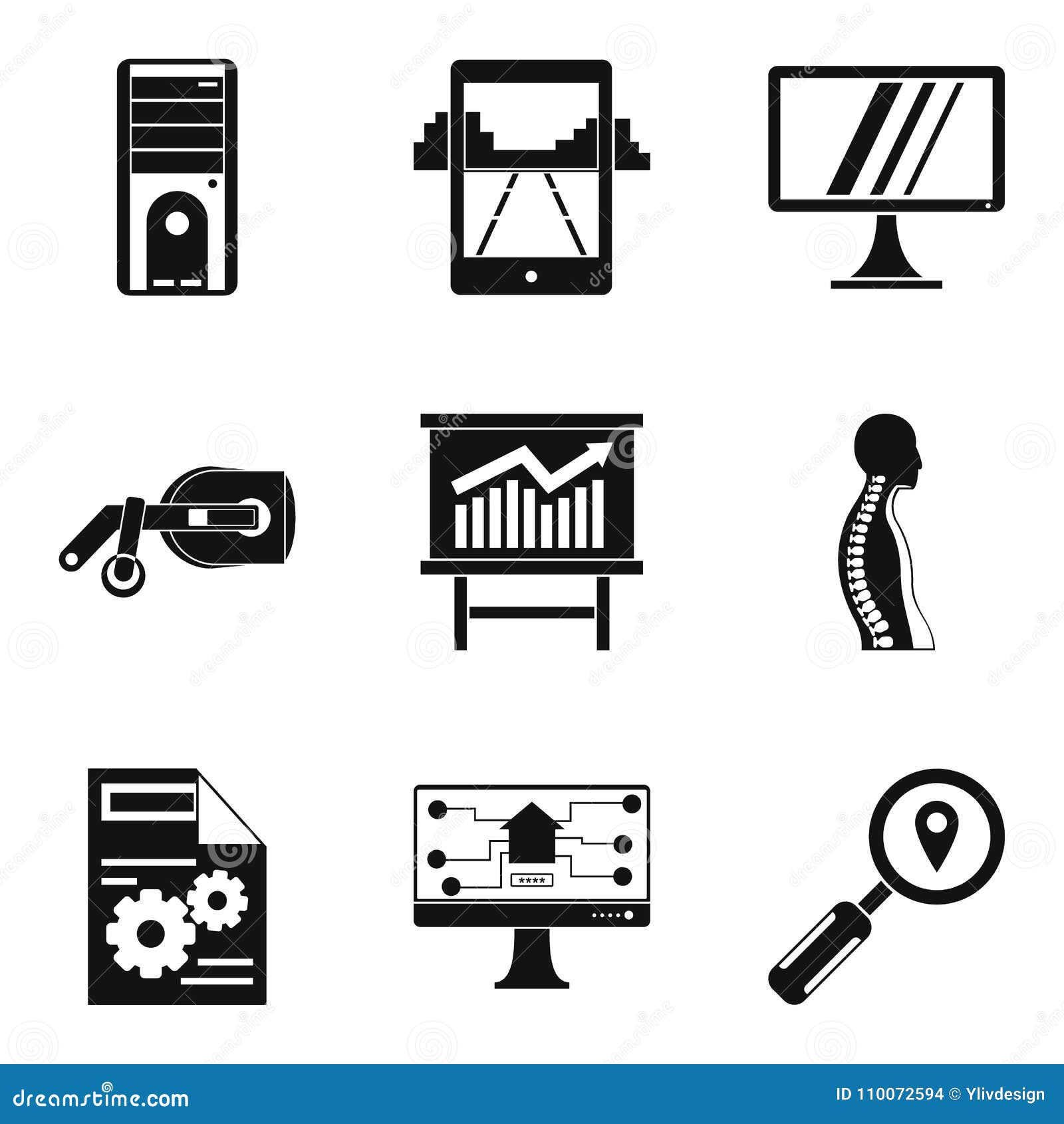 Programming Device Icons Set, Simple Style Stock Vector - Illustration ...