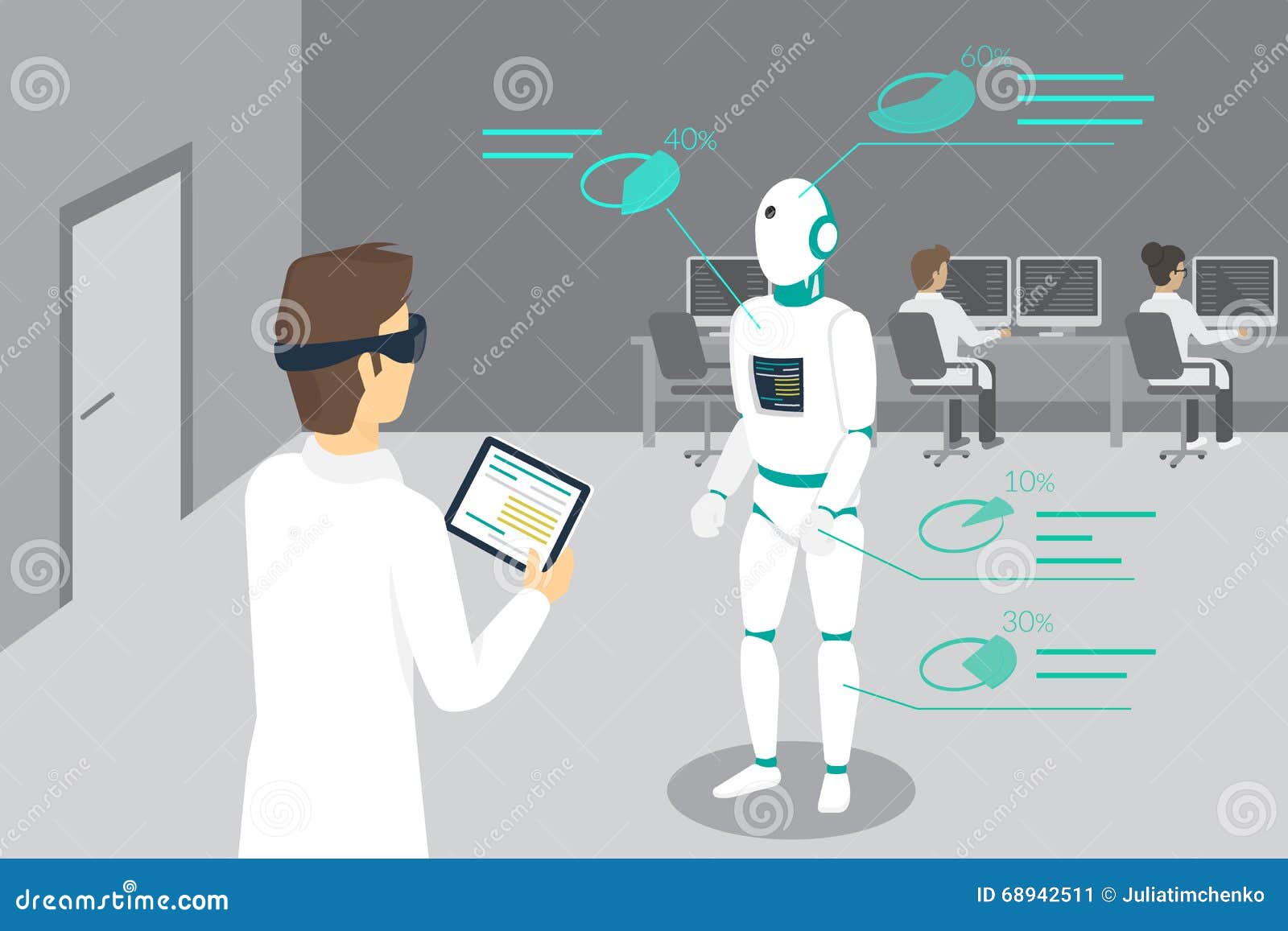Head-Mounted Display Vector Illustration | CartoonDealer.com #54884228