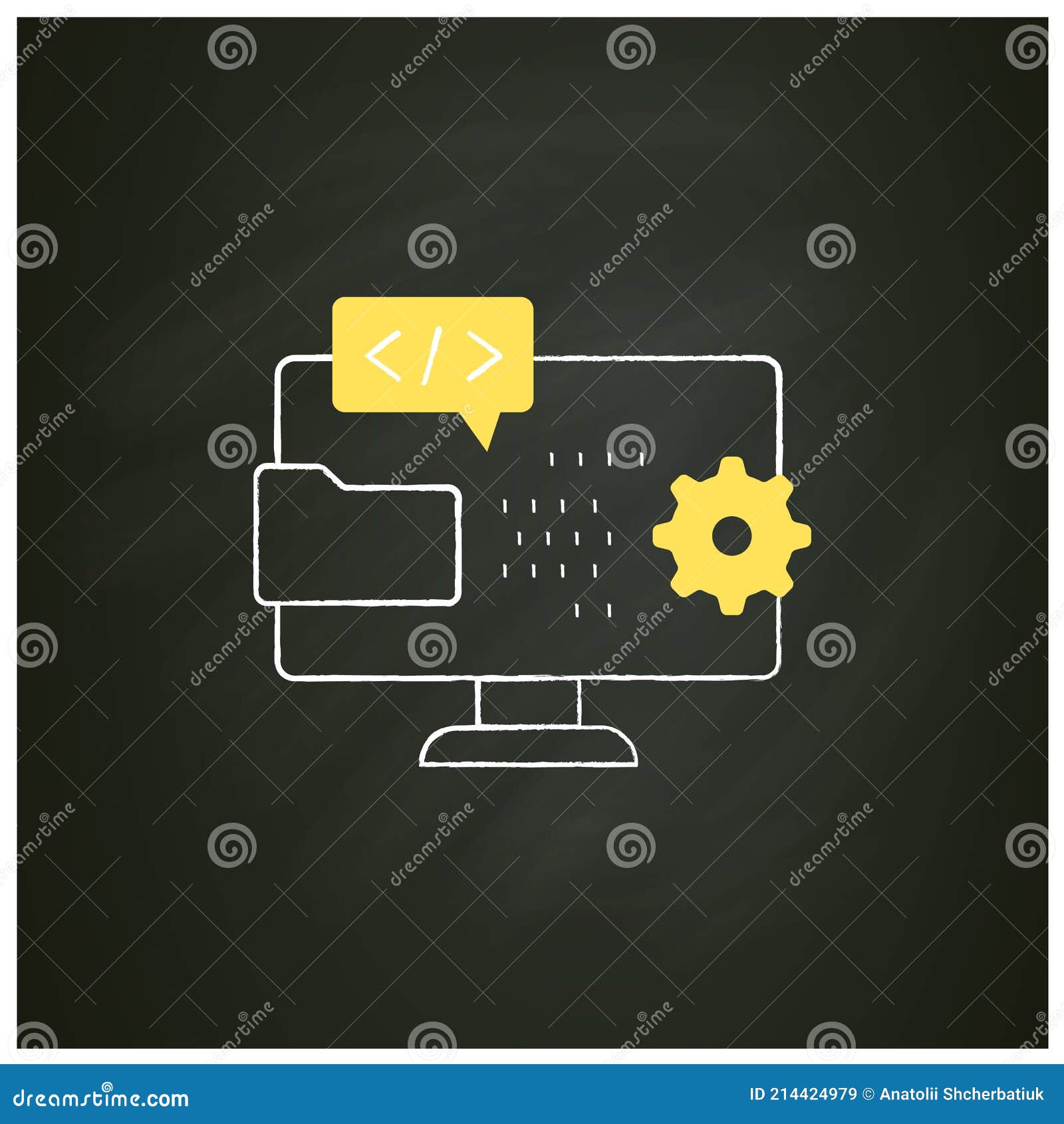 Programming Environment Chalk Icon Stock Vector - Illustration of ...