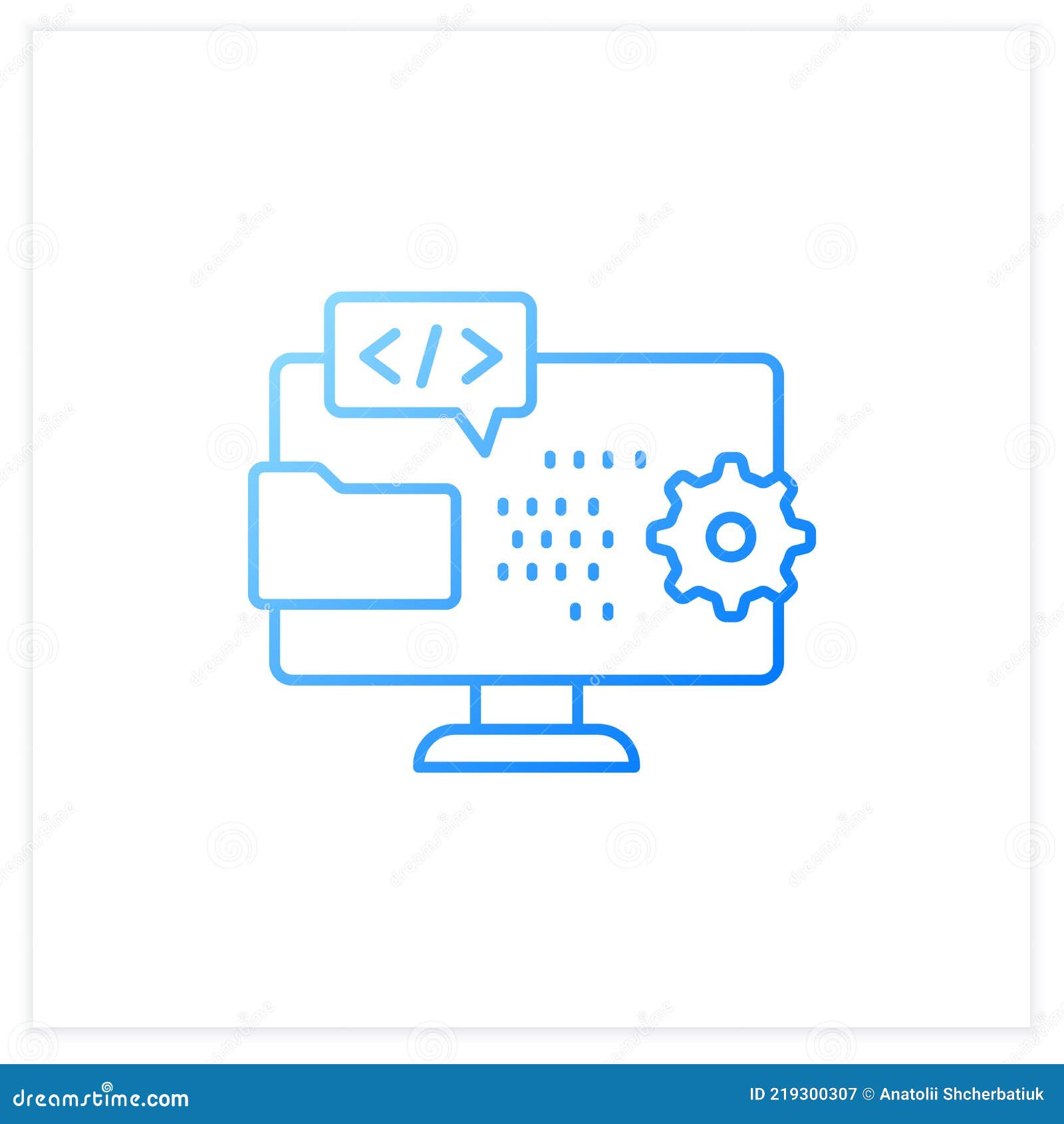 Programming Environment Gradient Icon Stock Vector - Illustration of ...