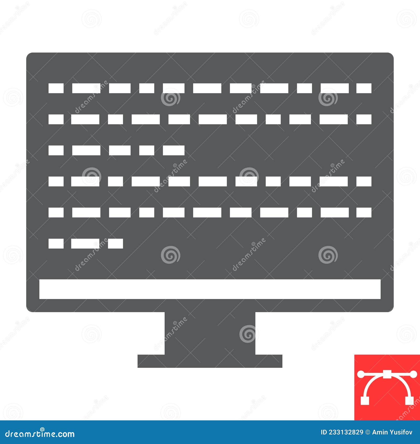 Programming glyph icon stock vector. Illustration of monitor - 233132829