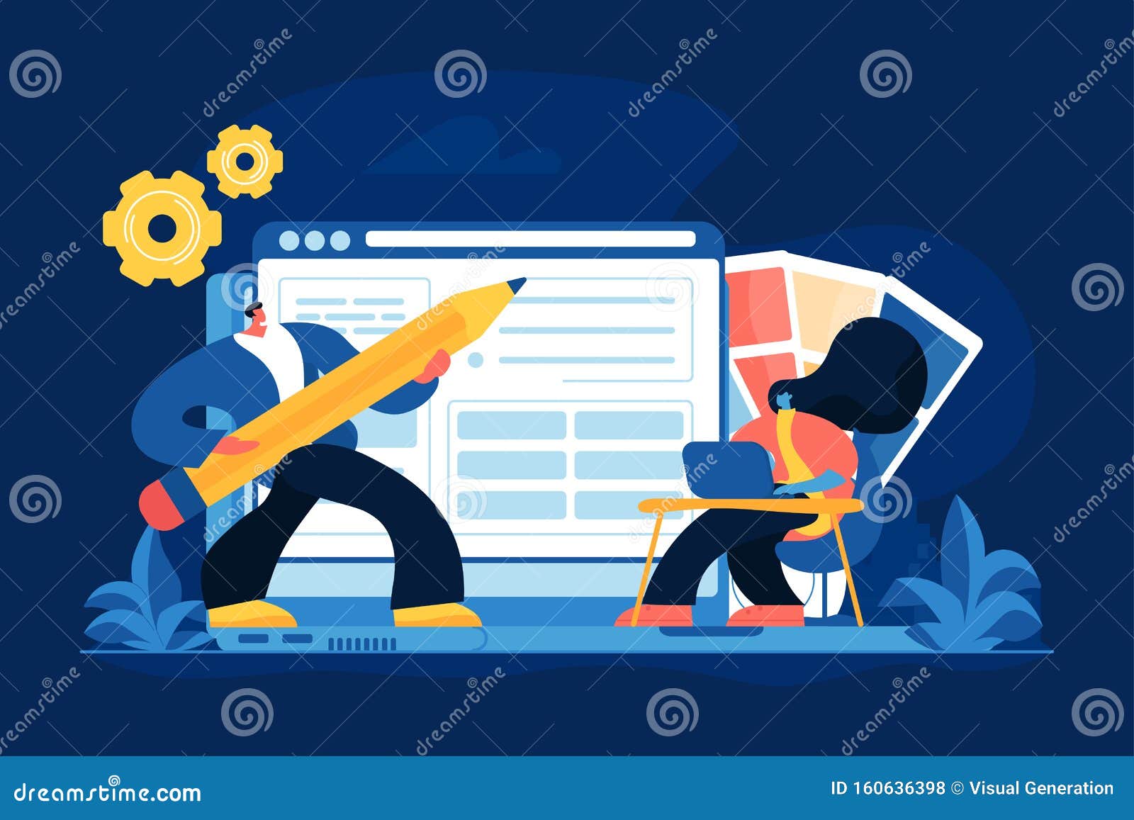 Programming and Graphic Design Vector Illustration Stock Vector ...