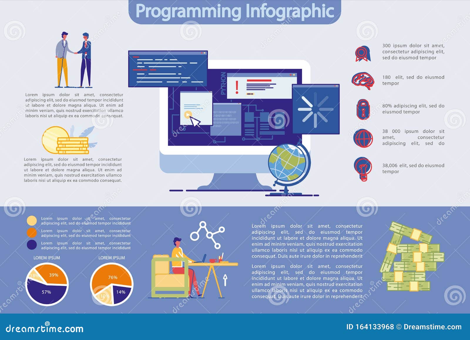 Programming and High Technology Infographic Set. Stock Vector ...