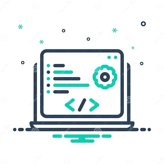 Mix Icon for Programming, Coding and Script Stock Vector - Illustration of logo, application ...