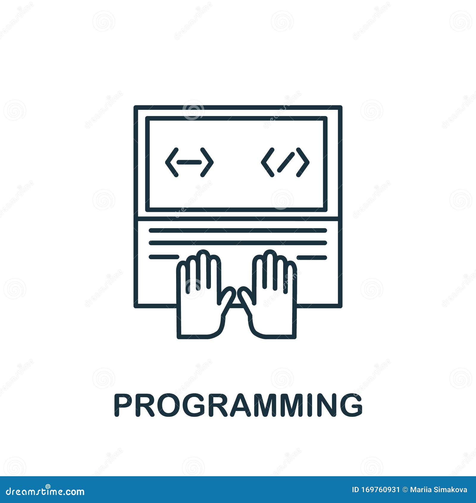 Programming Icon. Simple Line Element Programming Symbol for Templates ...