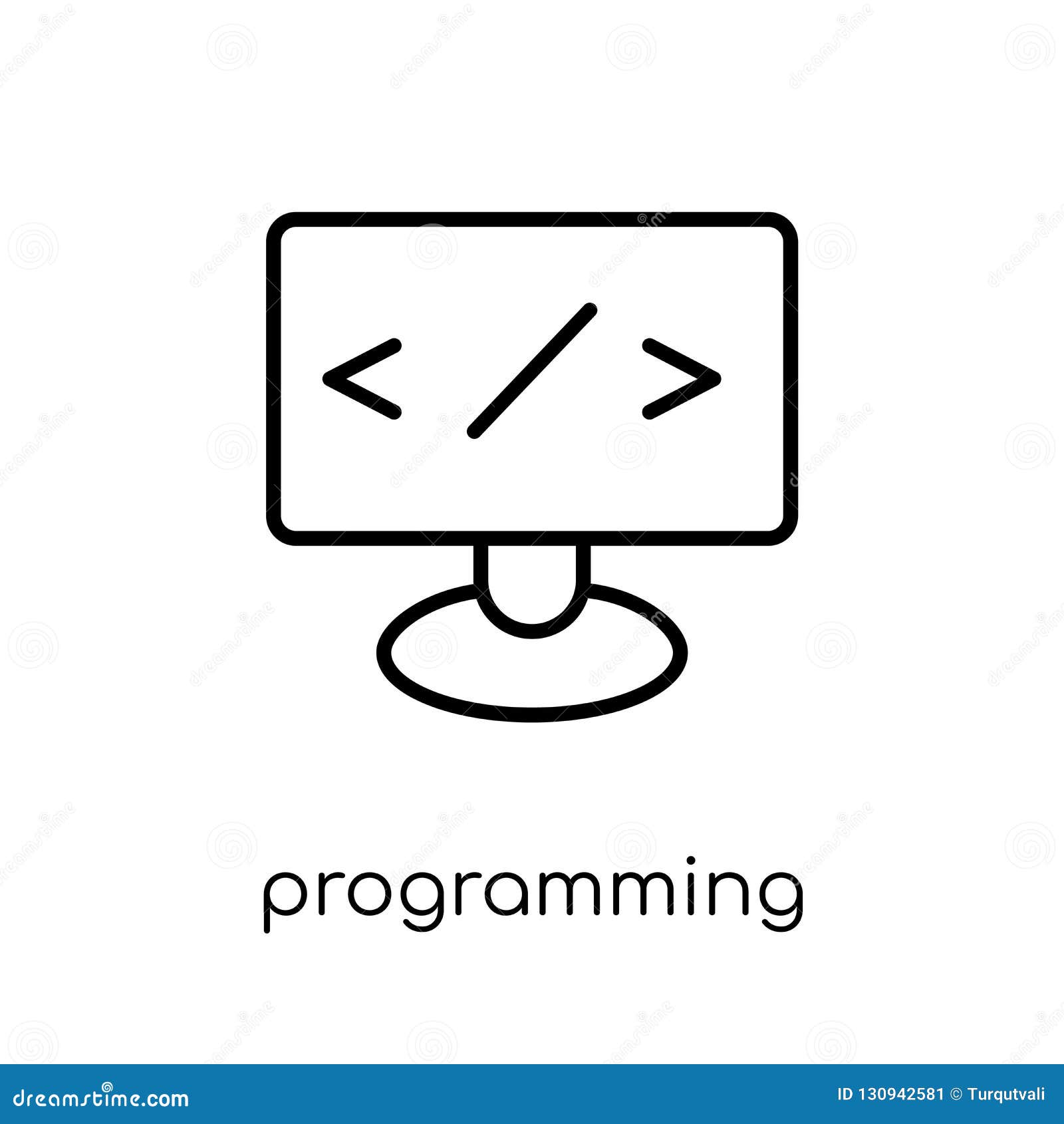 Programming Icon. Trendy Modern Flat Linear Vector Programming I Stock Vector - Illustration of ...