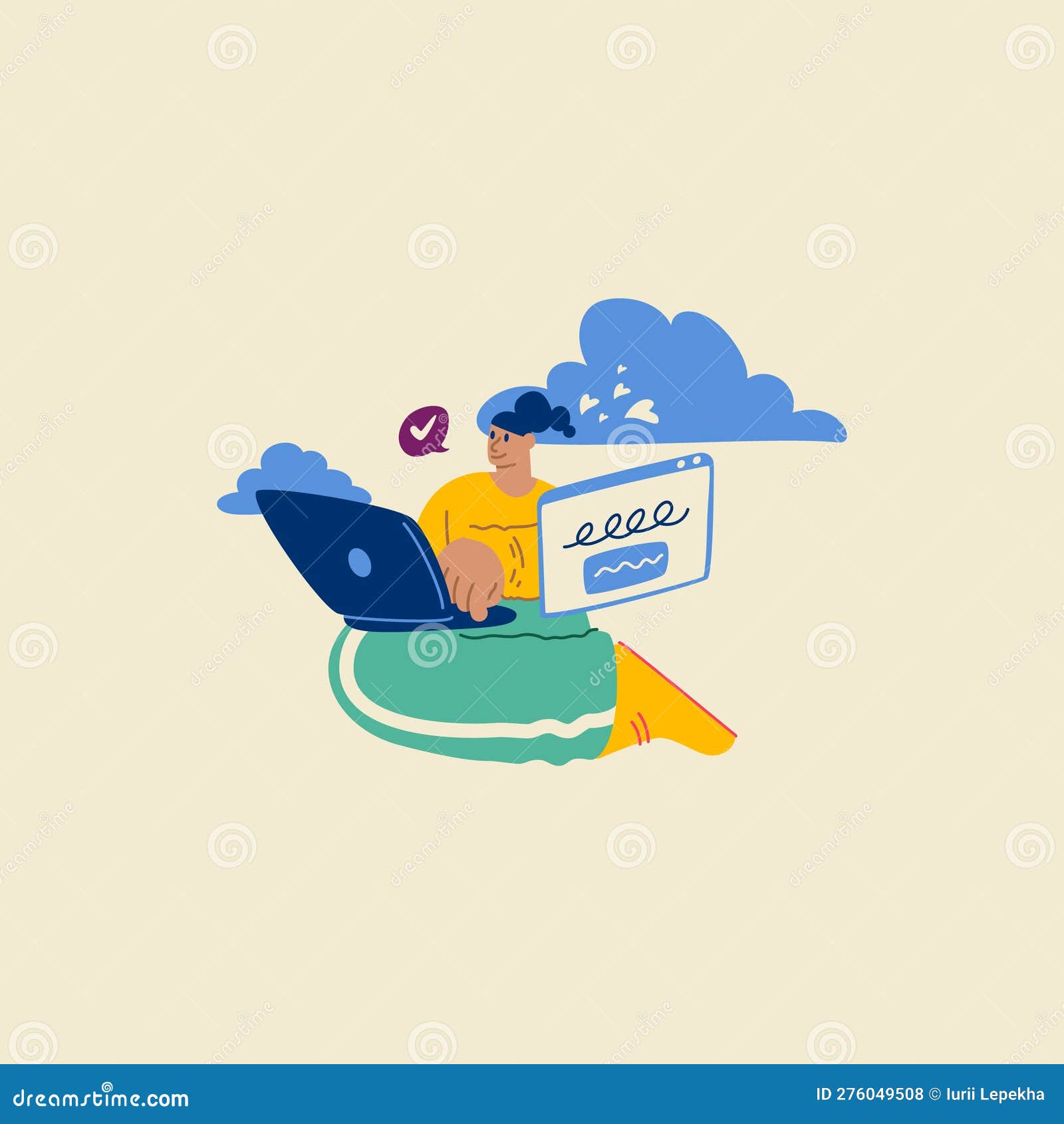 Programming Illustration. Different Characters Working on Web and Application Development on ...