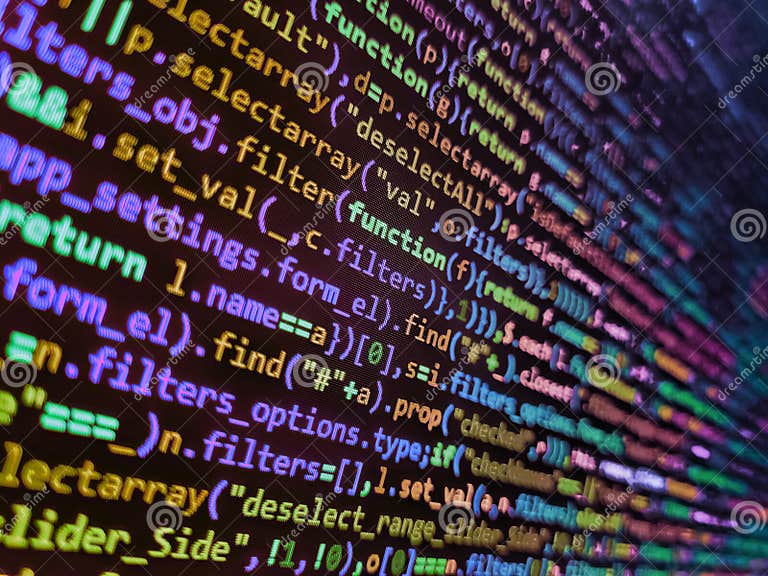 Programming of Internet Website. Programming Code Abstract Screen of Software Developer Stock ...