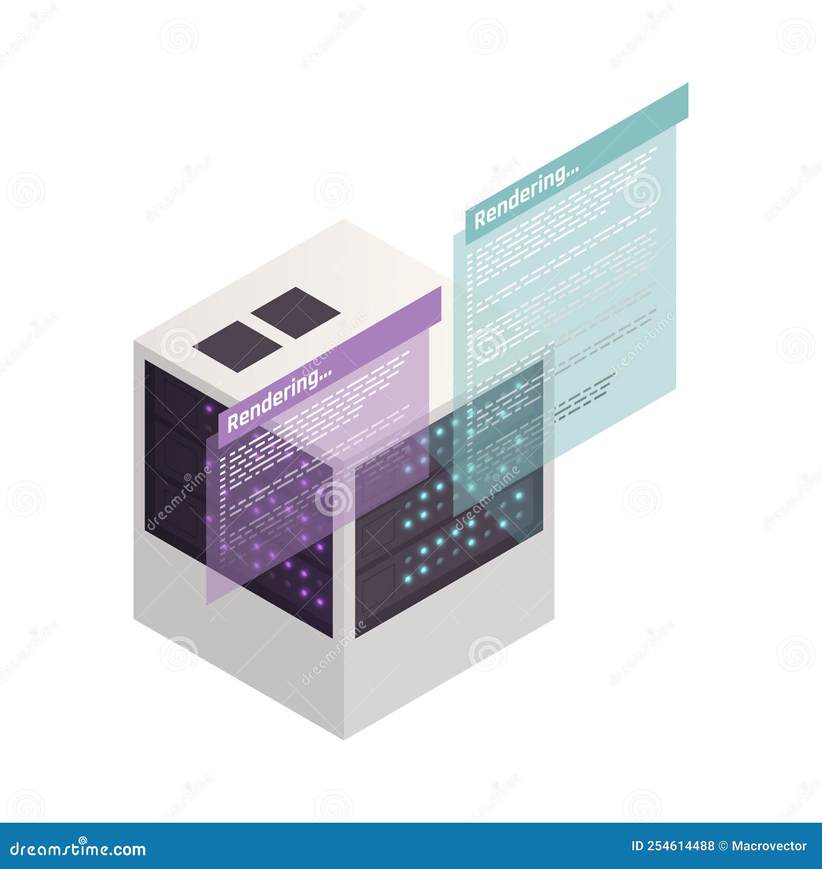 Programming Isometric Concept Stock Vector Illustration Of Technology Display 254614488