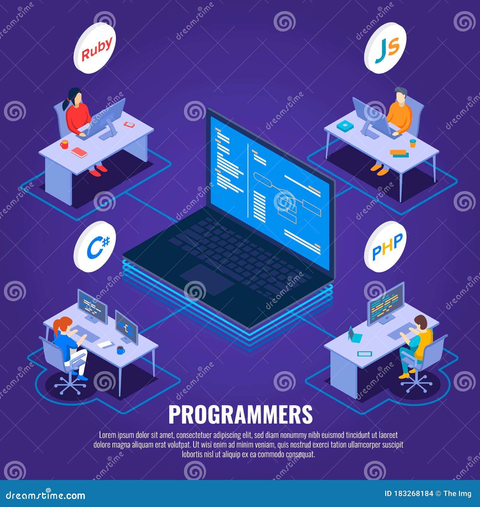 Programming Isometric Web Banner Vector Template Stock Vector ... Programming Isometric Web Banner Vector Template Stock Vector ...