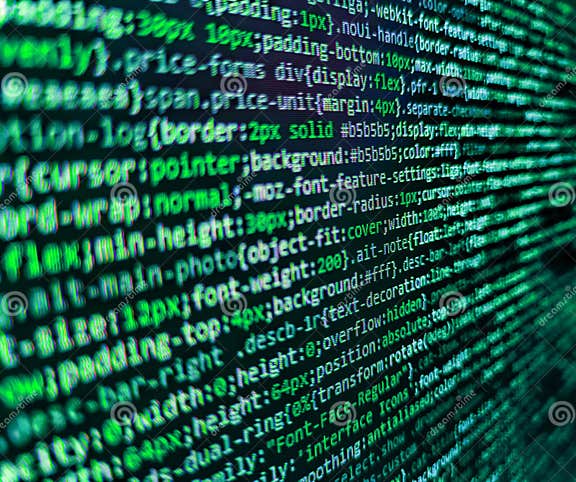 Programming Javascript On Laptop Computer Screen Background Of Software Developer Script