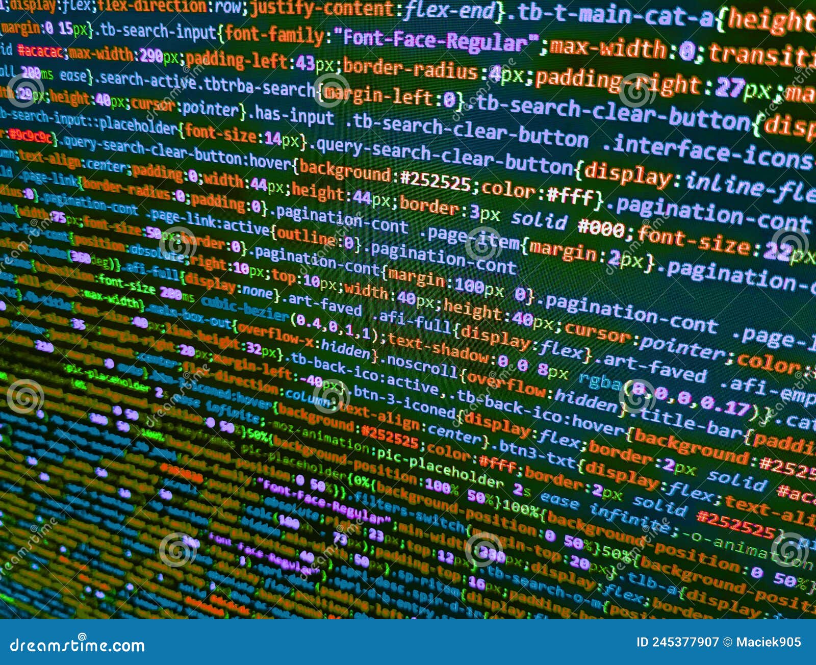 Programming Javascript on Laptop Computer Screen. Lots of Digits on the ...