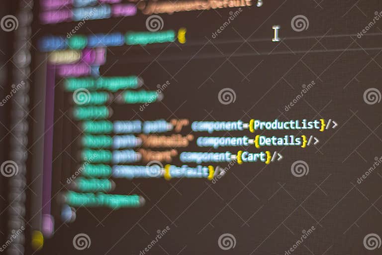 Programming Language on Black Screen Background Stock Image - Image of ...