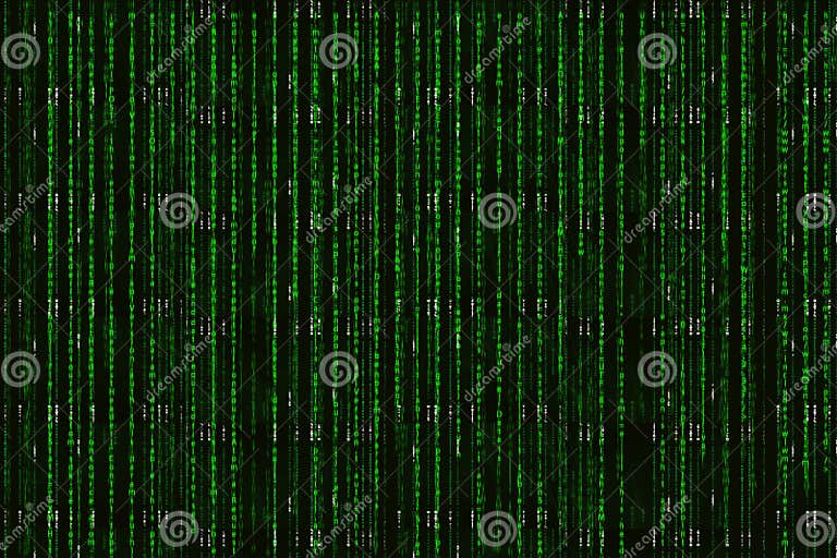 Programming Language Encoded Rain of Letters and Numbers in the Html ...