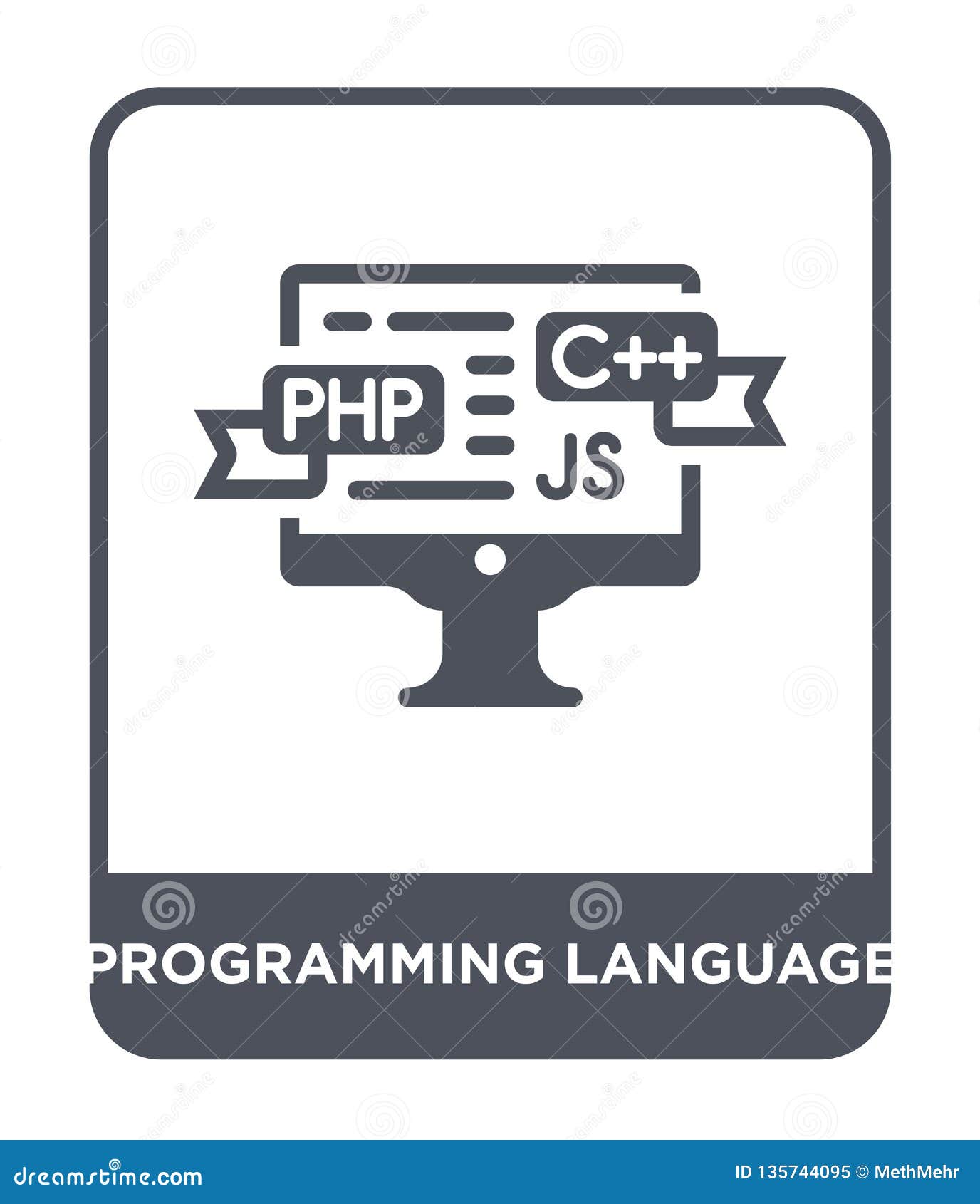 Programming Language Icon In Trendy Design Style Programming Language
