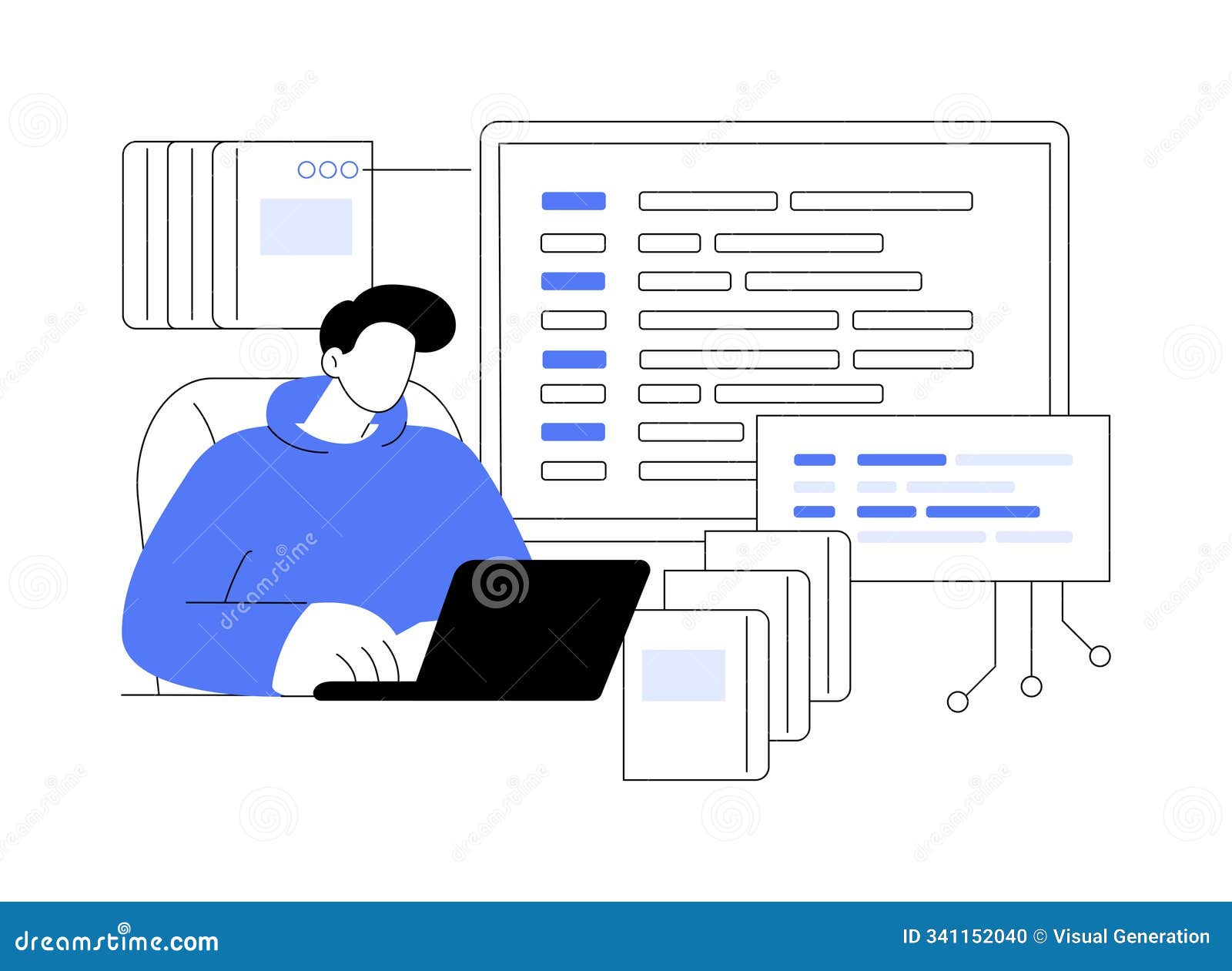 Programming Language Learning Isolated Cartoon Vector Illustrations ...