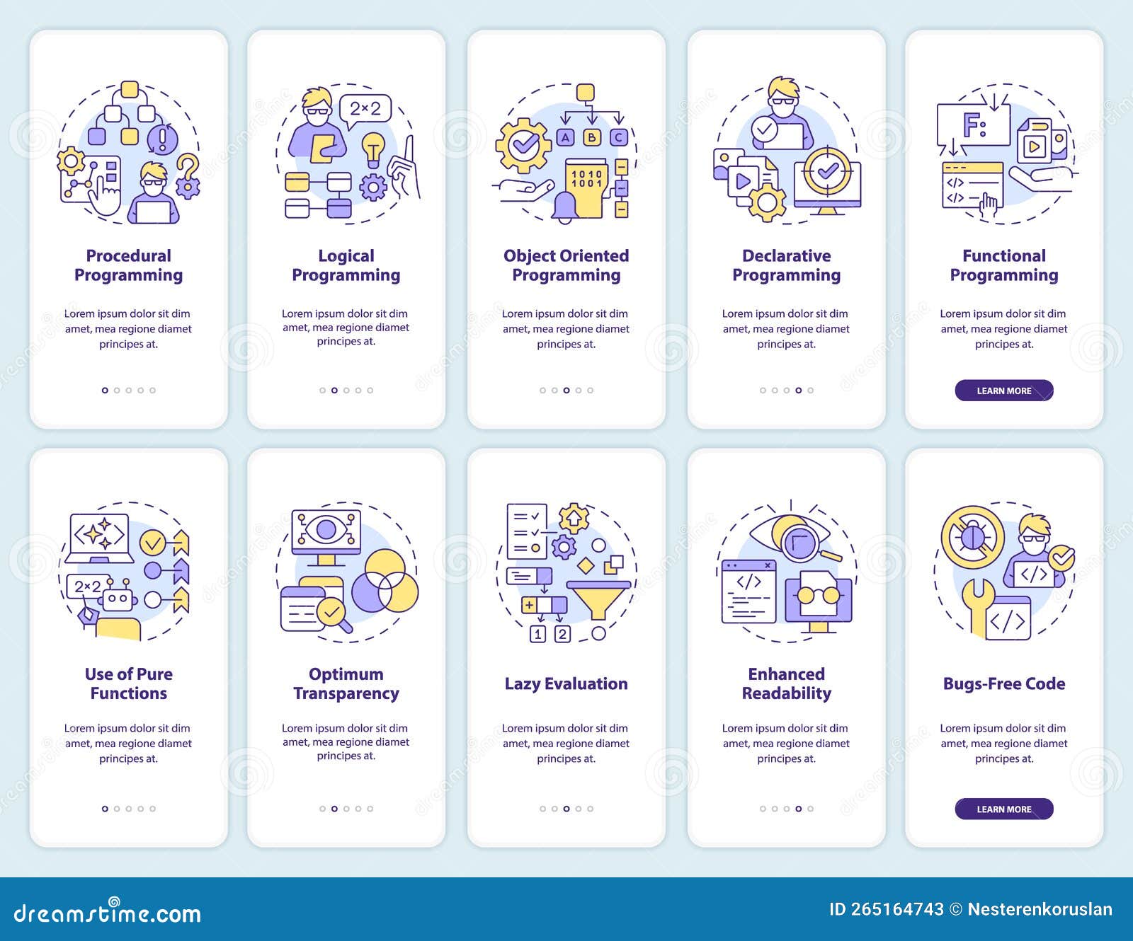 Programming Language Paradigms Onboarding Mobile App Screen Set Stock ... Programming Language Paradigms Onboarding Mobile App Screen Set Stock ...