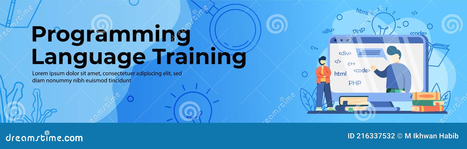 Programming Language Training Web Banner Design.Student Watching Mentor ... Programming Language Training Web Banner Design.Student Watching Mentor ...