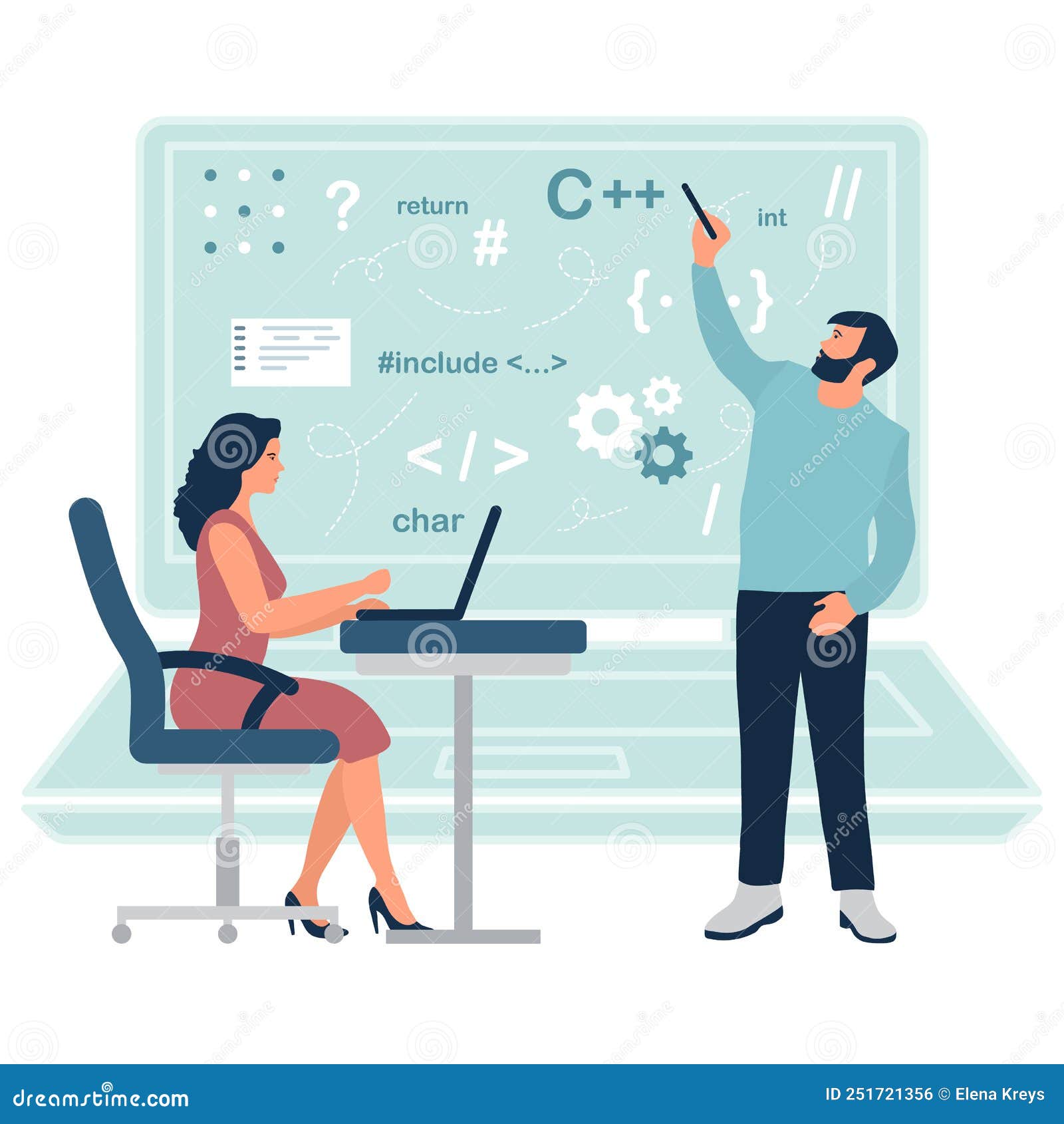 Programming Languages Learning Software Coding it Stock Vector - Illustration of programmer ...
