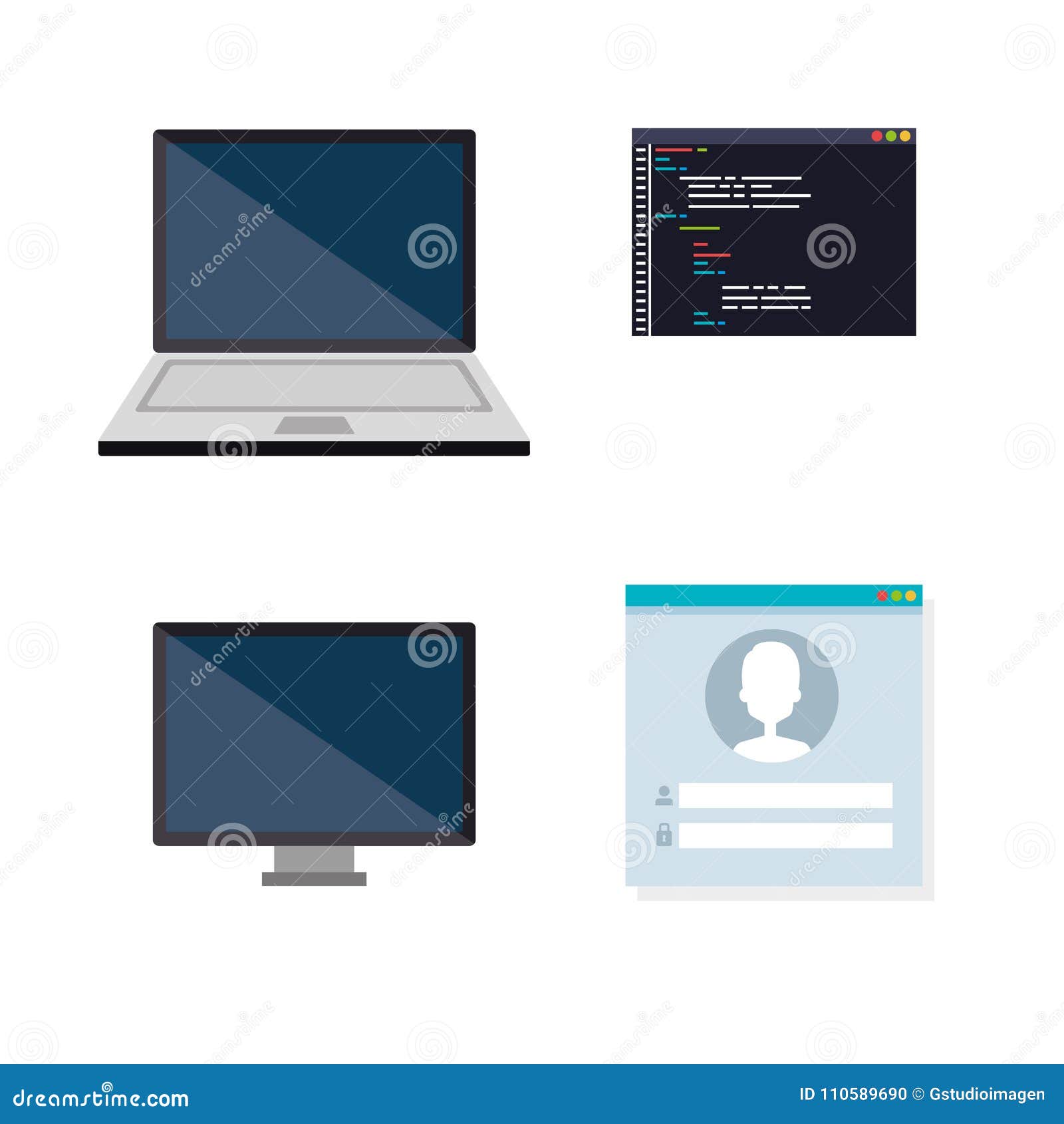 Programming Languages Set Icons Stock Vector - Illustration of process ... Programming Languages Set Icons Stock Vector - Illustration of process ...