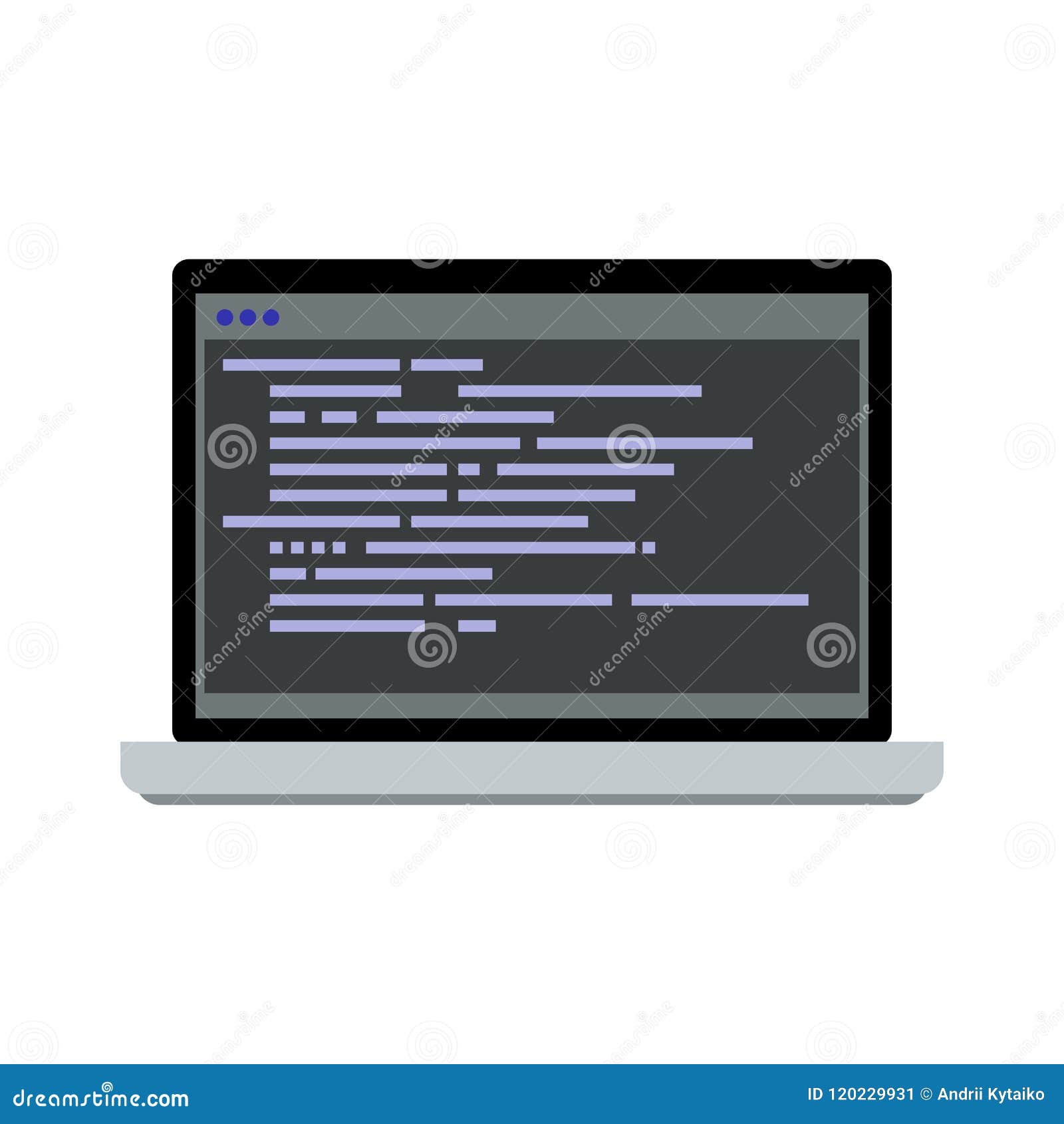 Programming on laptop stock vector. Illustration of professional ...