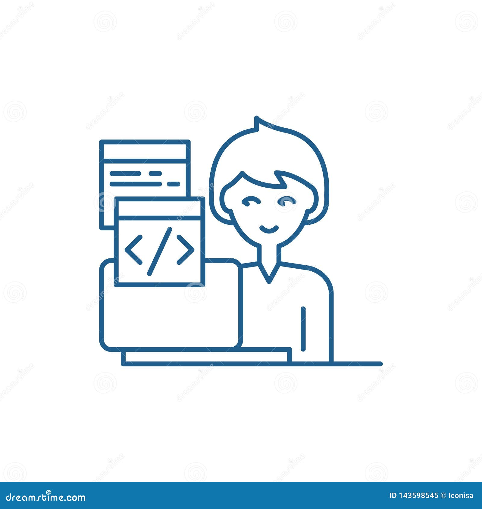 Programming Line Icon Concept. Programming Flat Vector Symbol, Sign ...