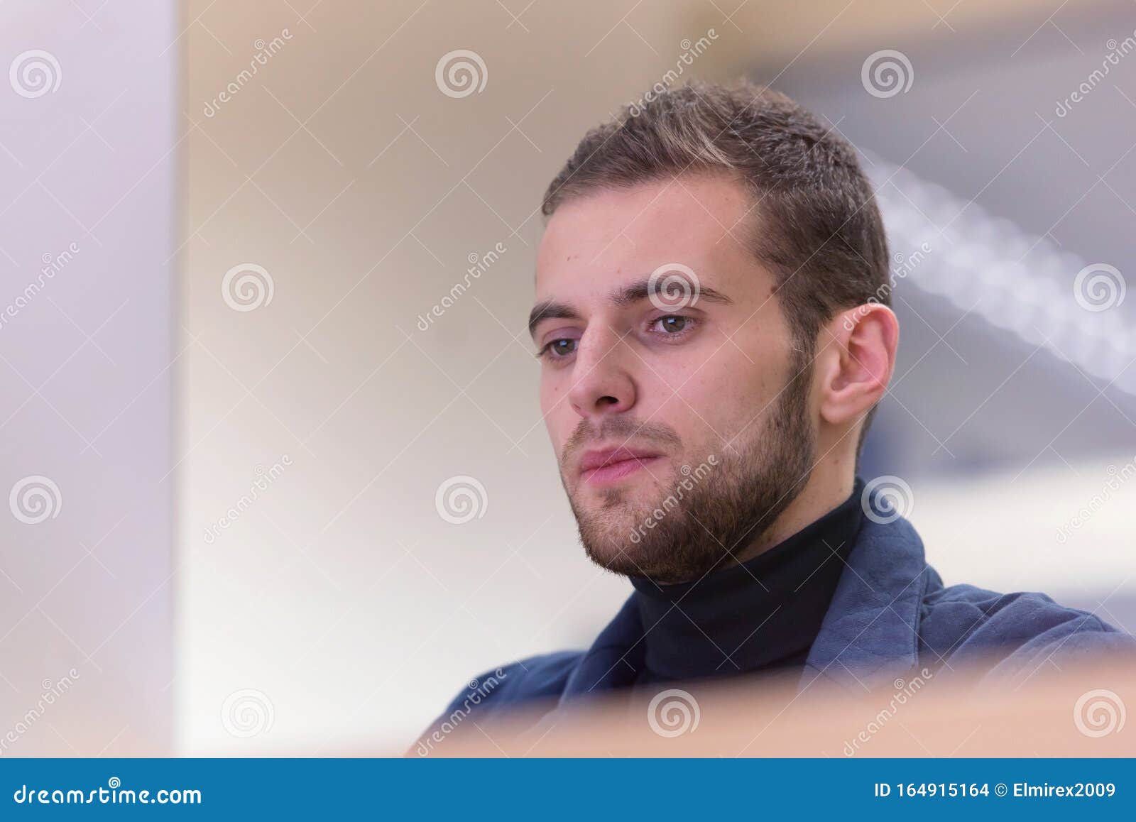 Programming. Man Working on Computer in it Office, Sitting at Desk ...