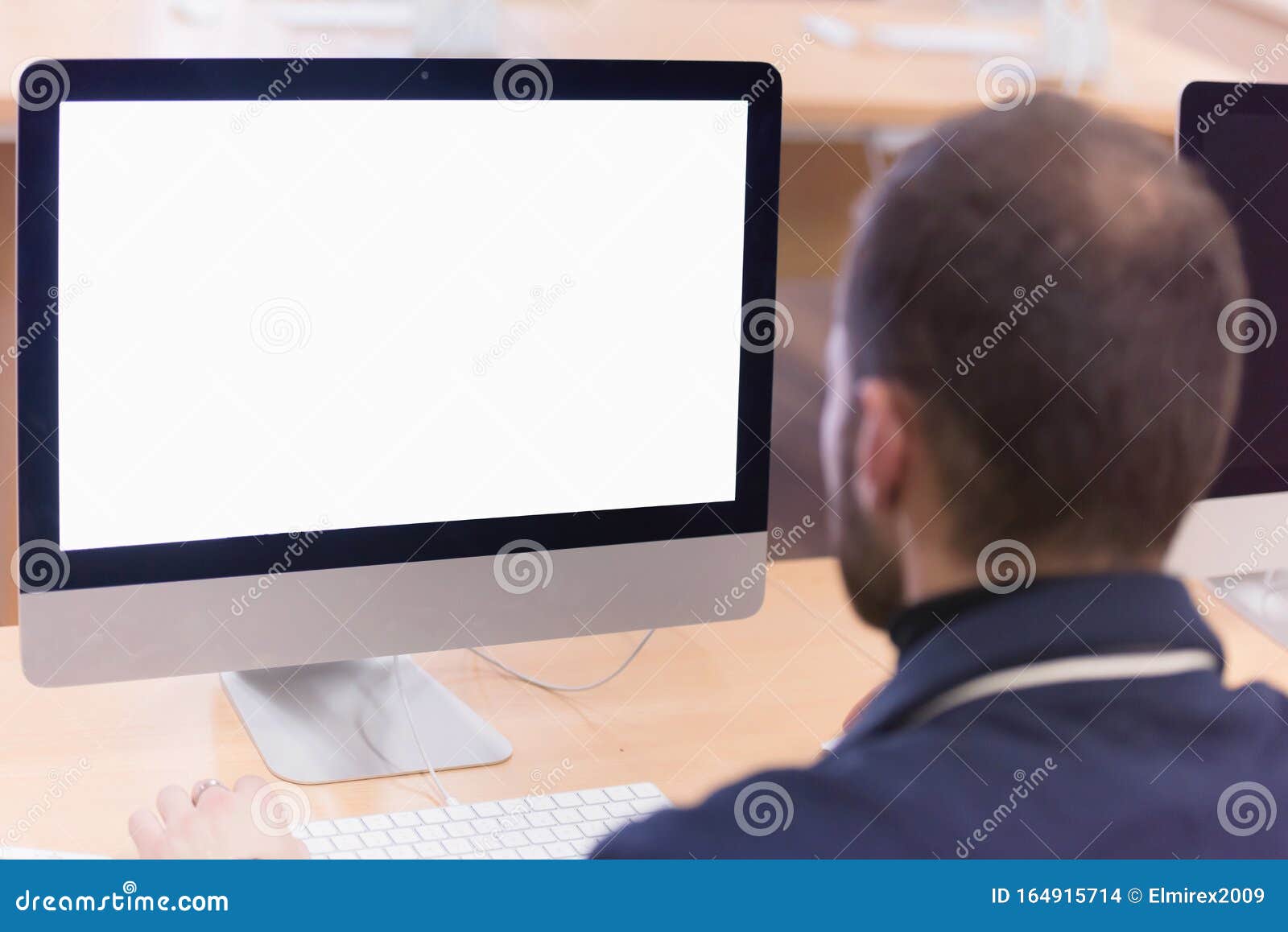 Programming. Man Working on Computer in it Office, Sitting at Desk Writing Codes Stock Photo ...