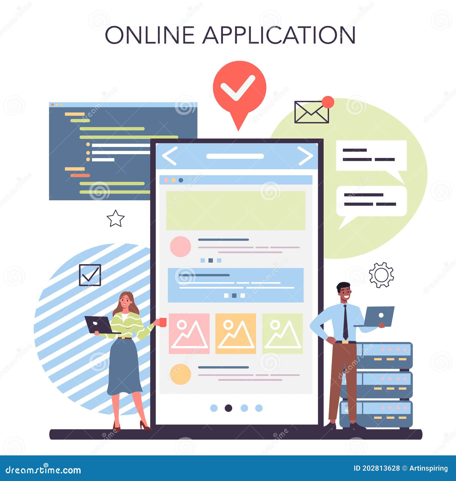 Programming Online Service or Platform. Idea of Working Stock Vector ...