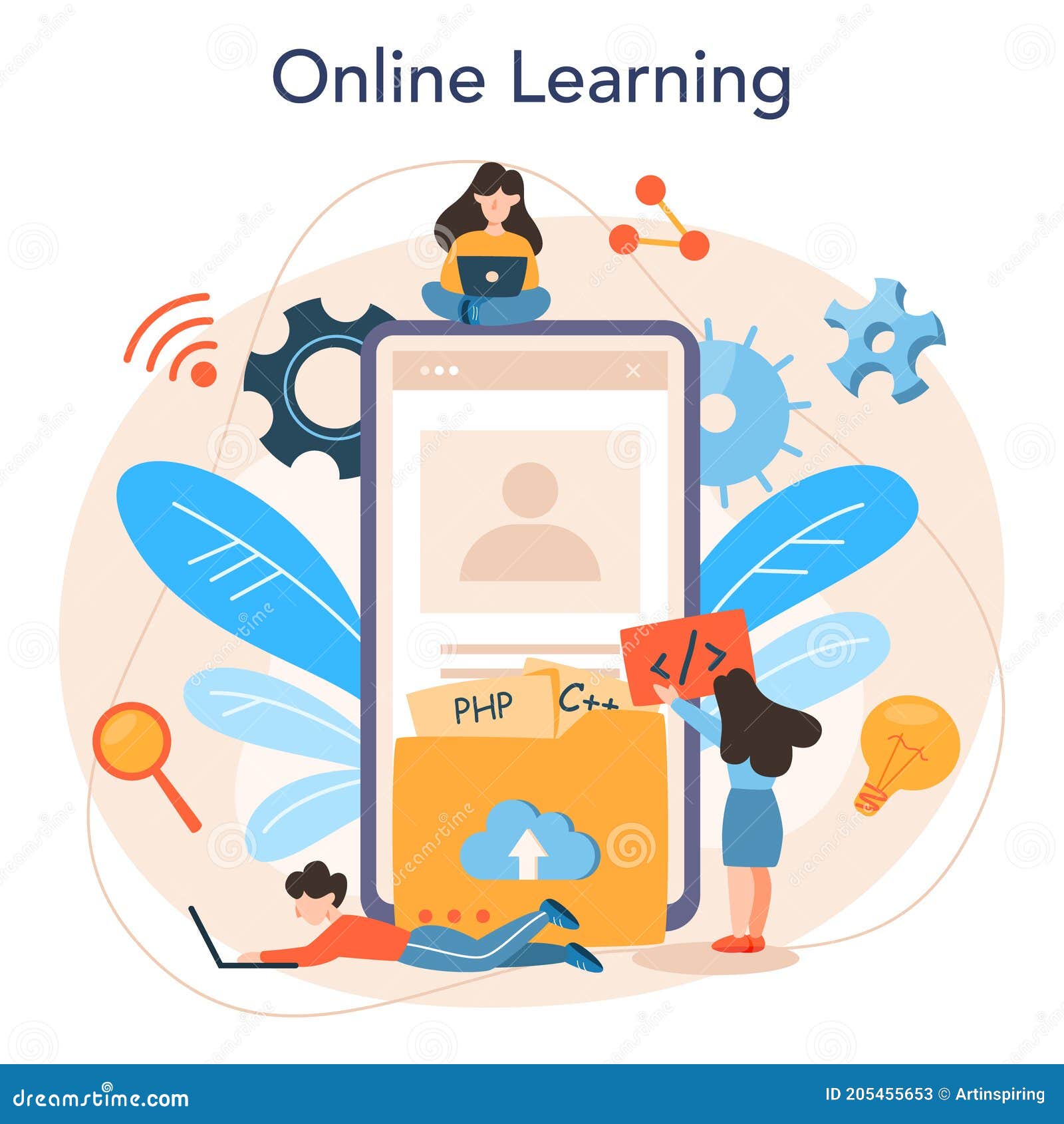 Programming Online Service Or Platform Idea Of Working Stock Vector Illustration Of Platform