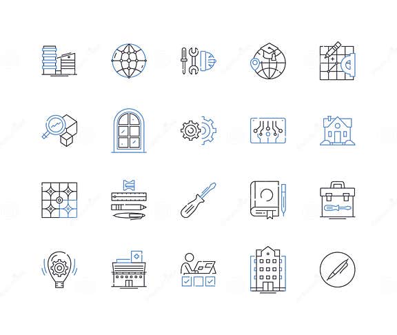 Programming Principles Line Icons Collection Abstraction Algorithm Bug Code Compiler