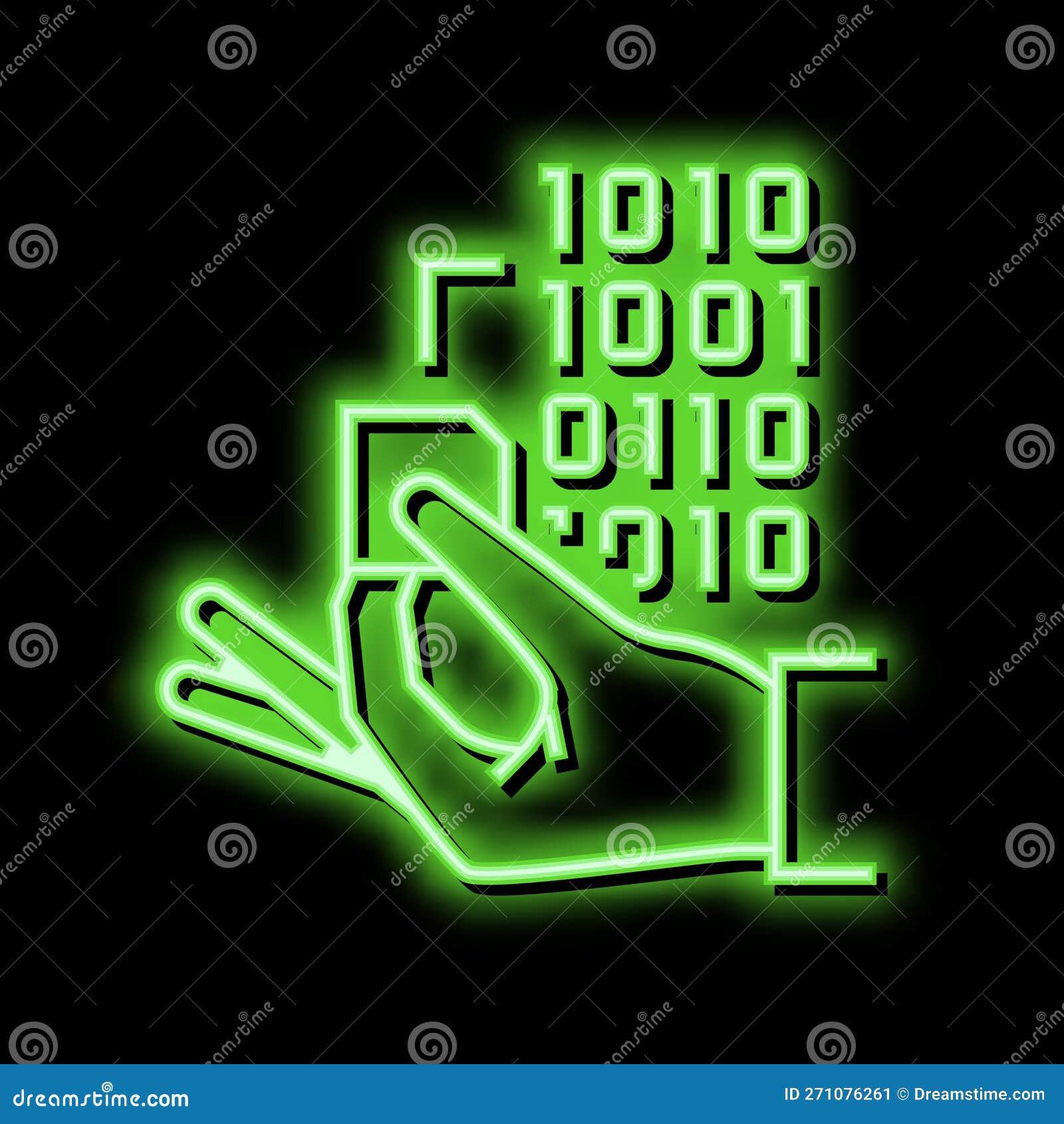 Programming Rfid Chip Neon Glow Icon Illustration Stock Vector ...