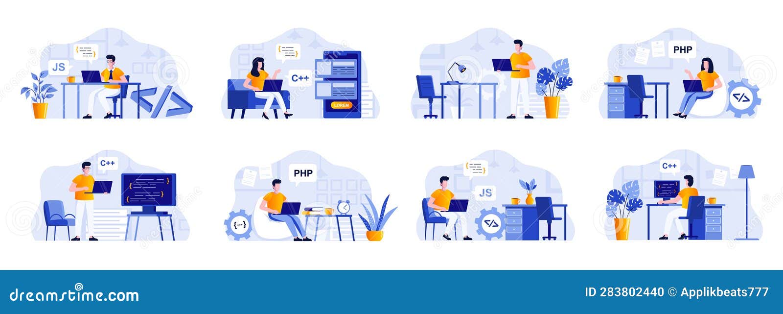 Programming Scenes Bundle with People Characters. Frontend and Backend ...