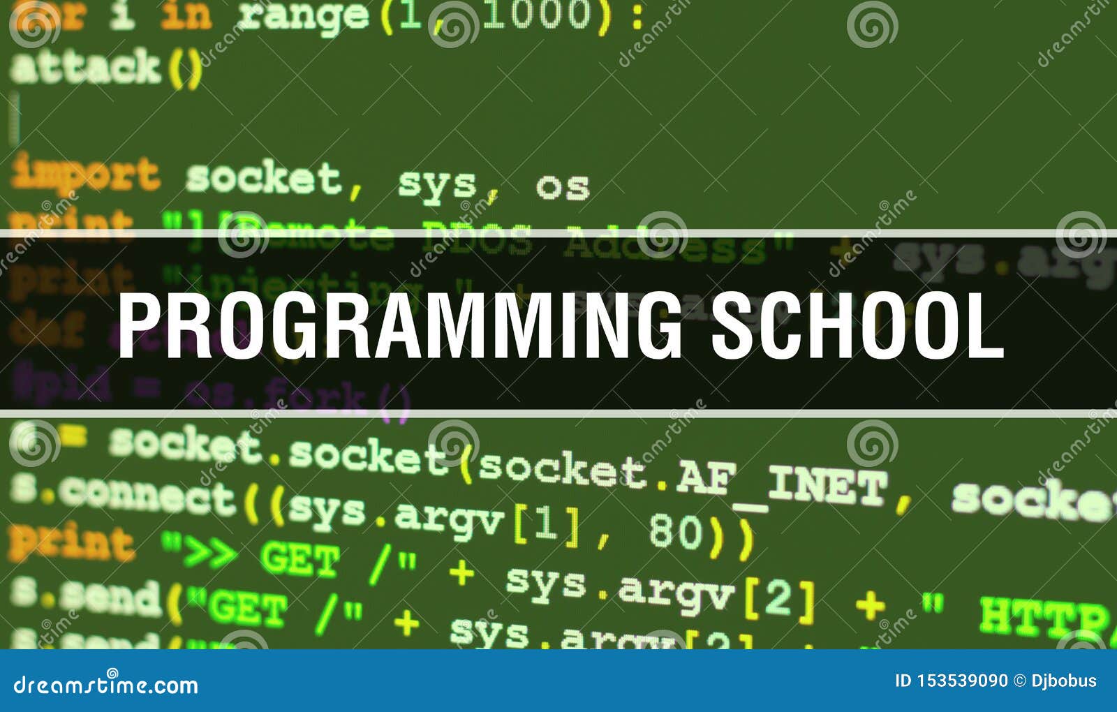 Programming School Text Written on Programming Code Abstract Technology Background of Software ...