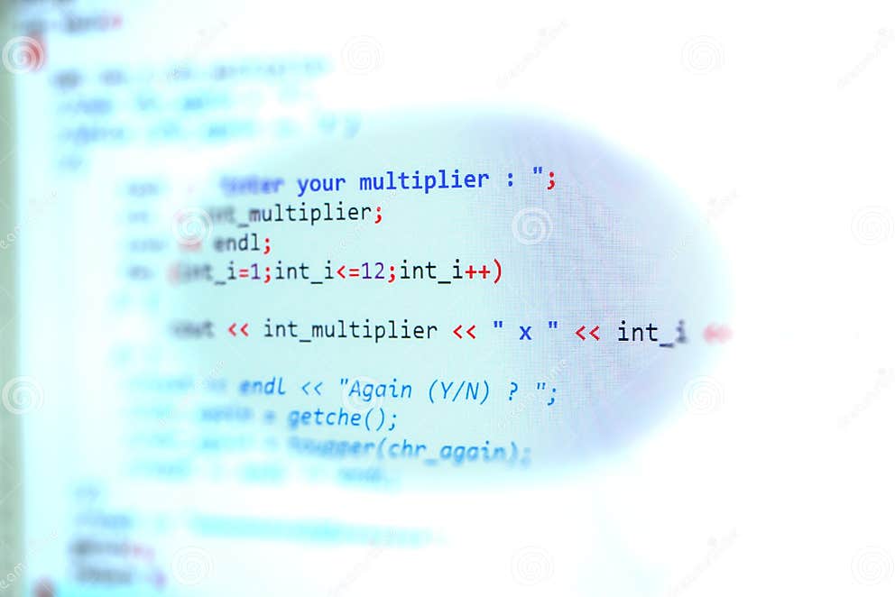 Programming Screenshots that are Partially Blurred Stock Image - Image ...