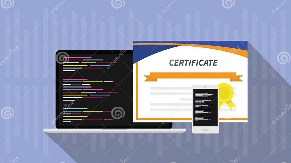 Programming Skill Certificate Certification with Laptop and Smartphone ...